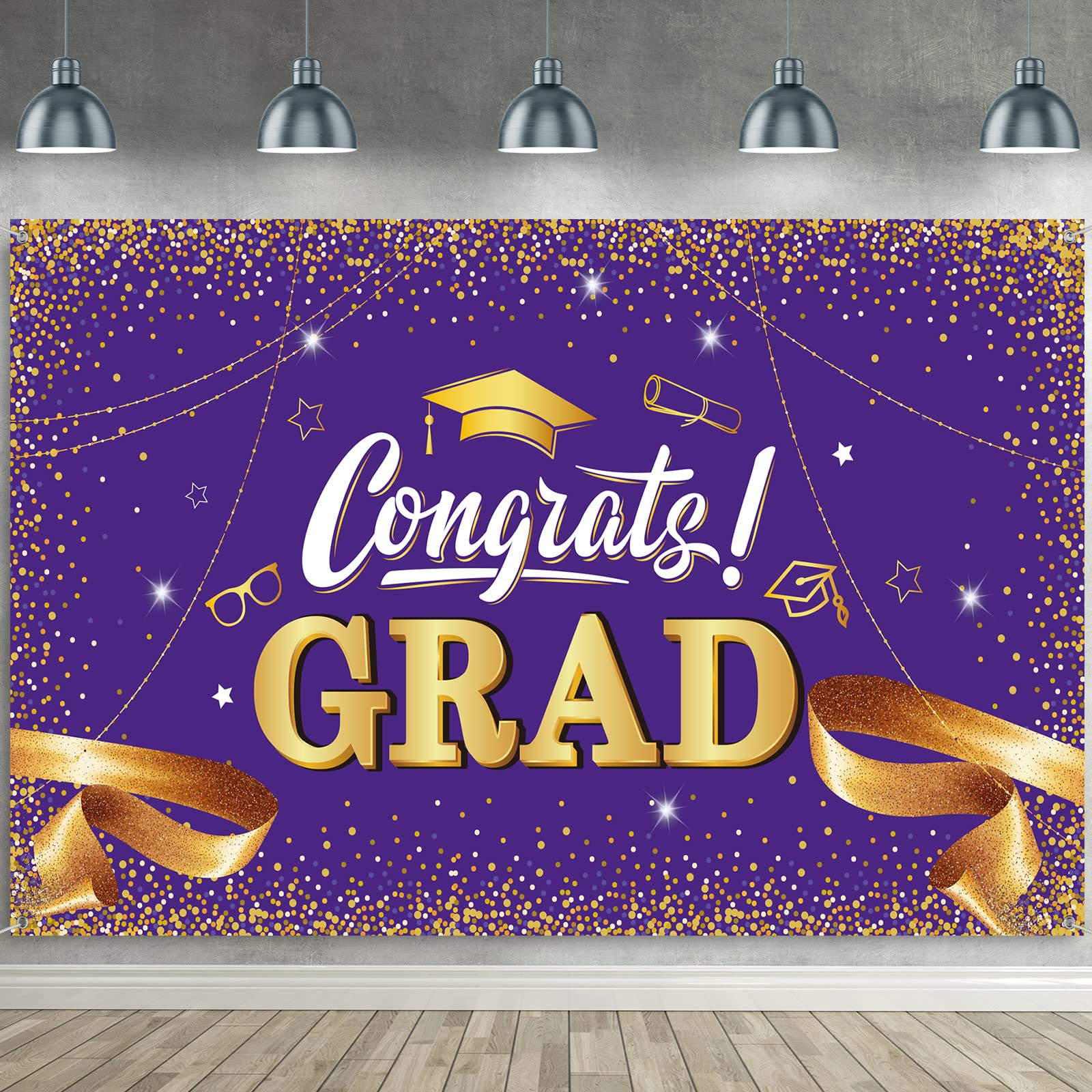 Buy Graduation Party Backdrop Banner Decoration Congrats Sign Banner ...
