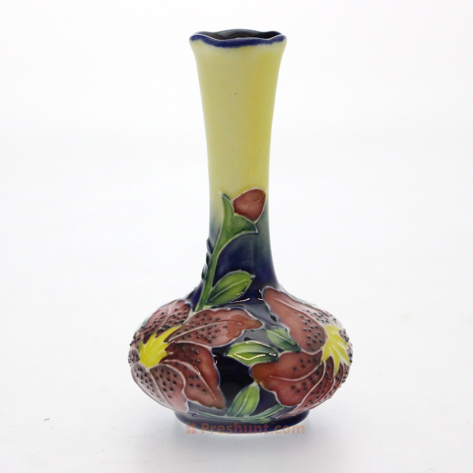 Old Tupton Ware Hand Painted Tube Lined Hibiscus Pattern 3" Vase ...