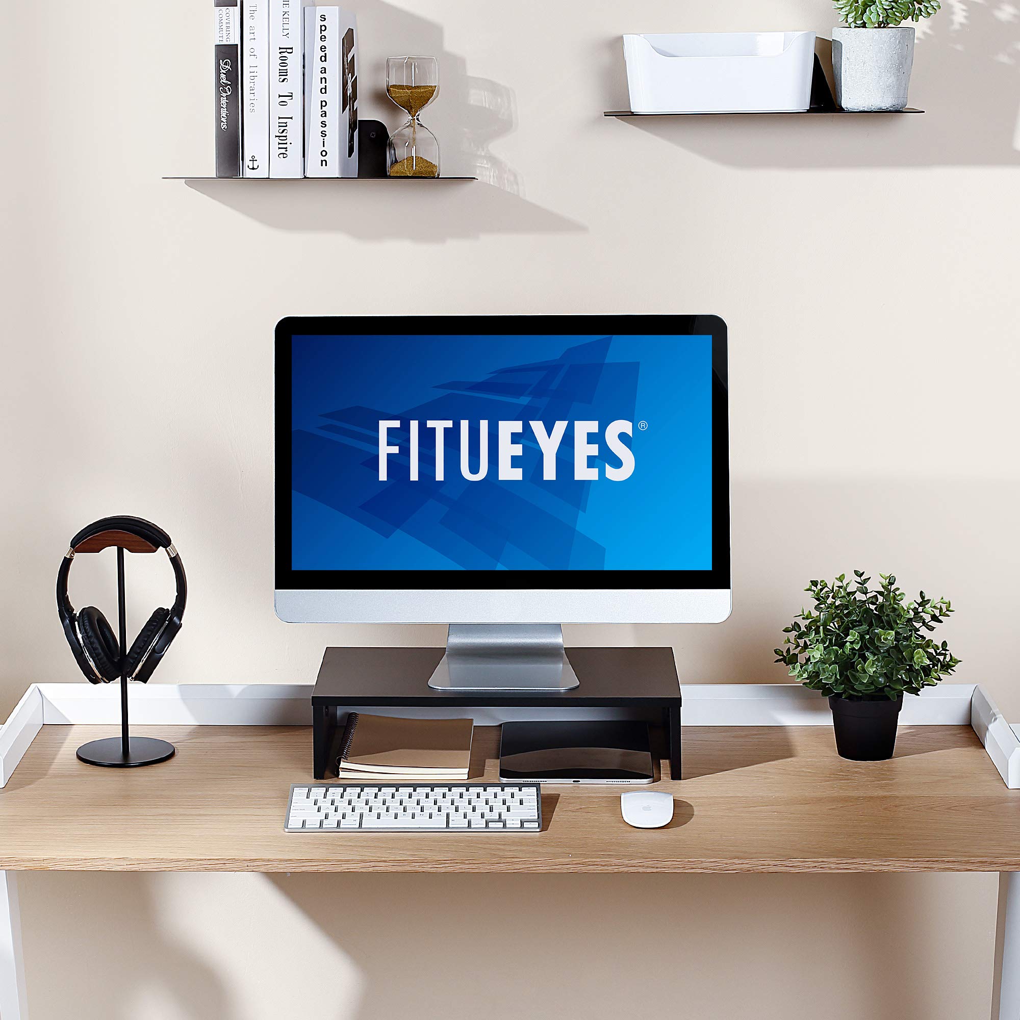 FITUEYES Monitor Stand - Computer Monitor Riser with 16.7 Inch Shelf ...