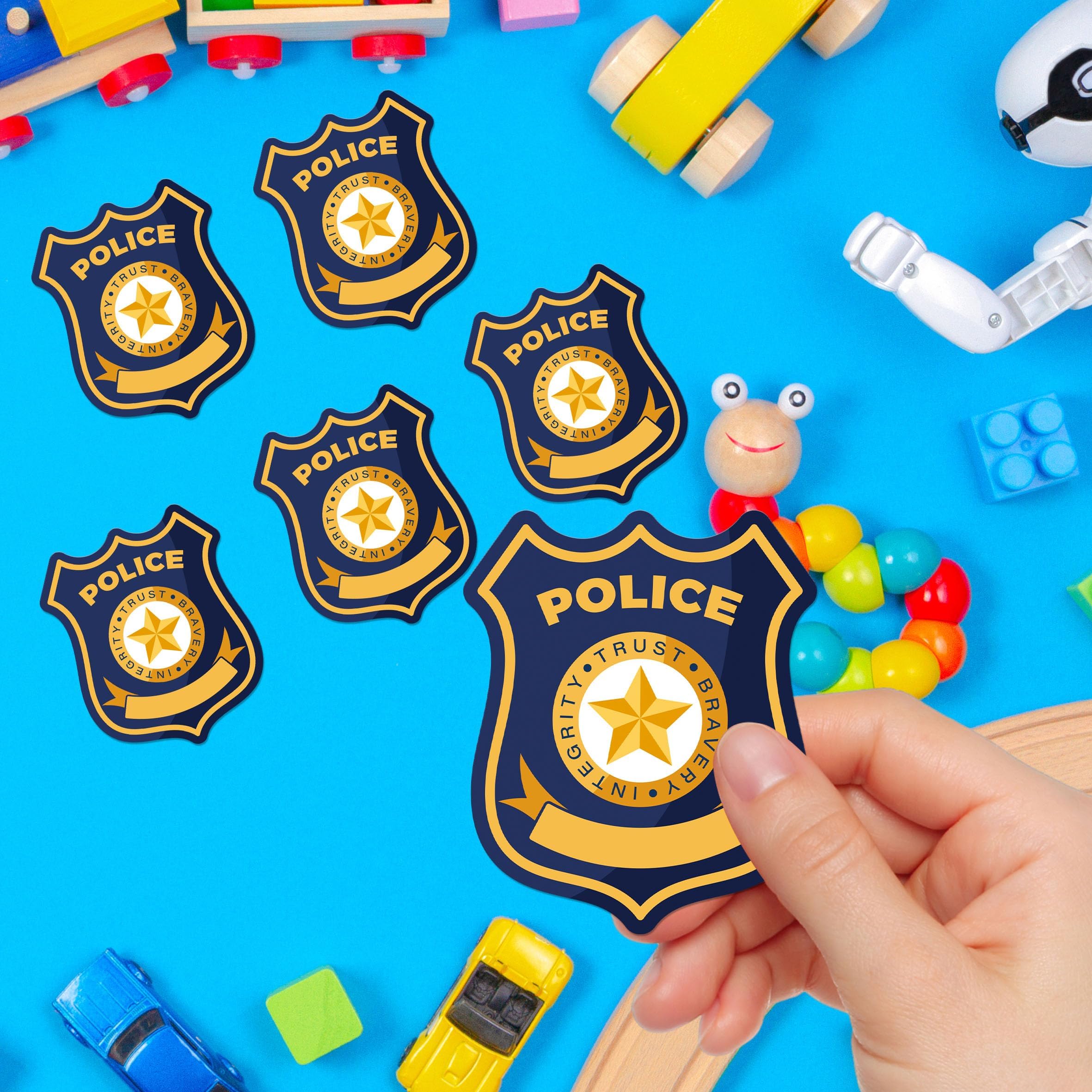 Snapklik.com : 600Pcs Police Badge Stickers For Kids Self Adhesive Name ...