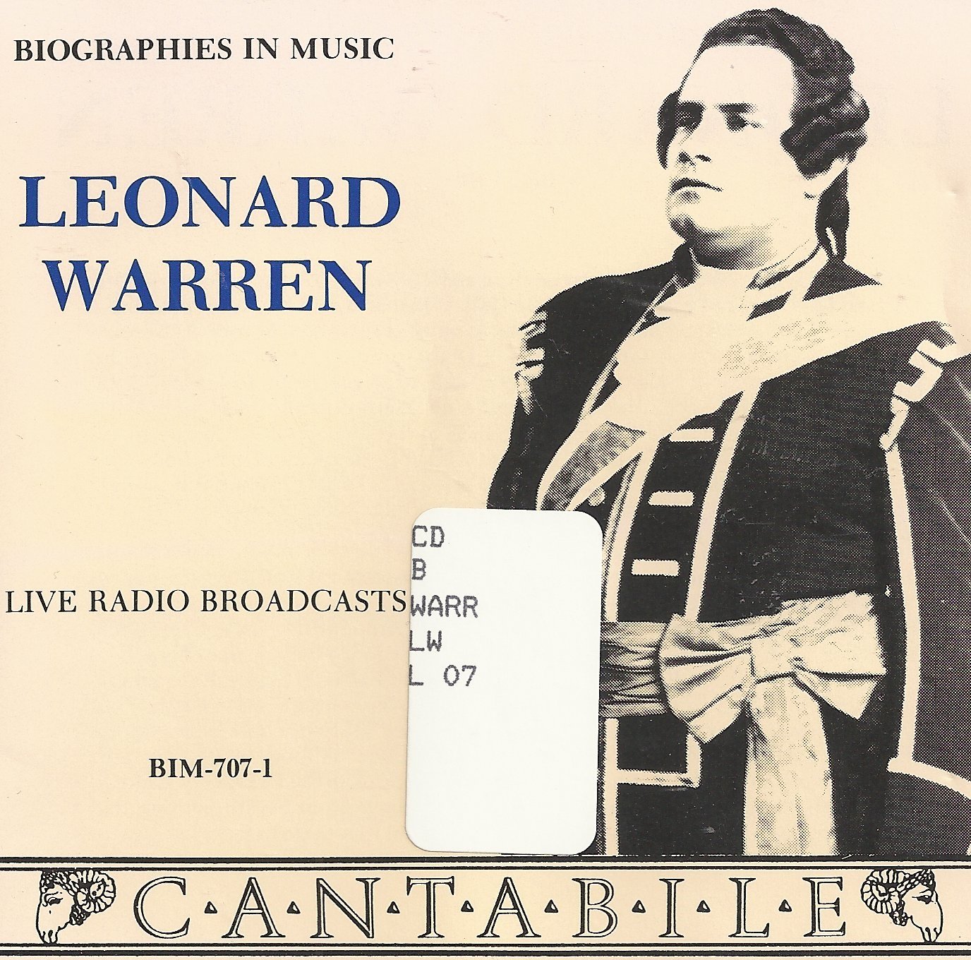 Leonard Warren, Verdi, Rossini, Ponchielli, Giordano - Leonard Warren ...