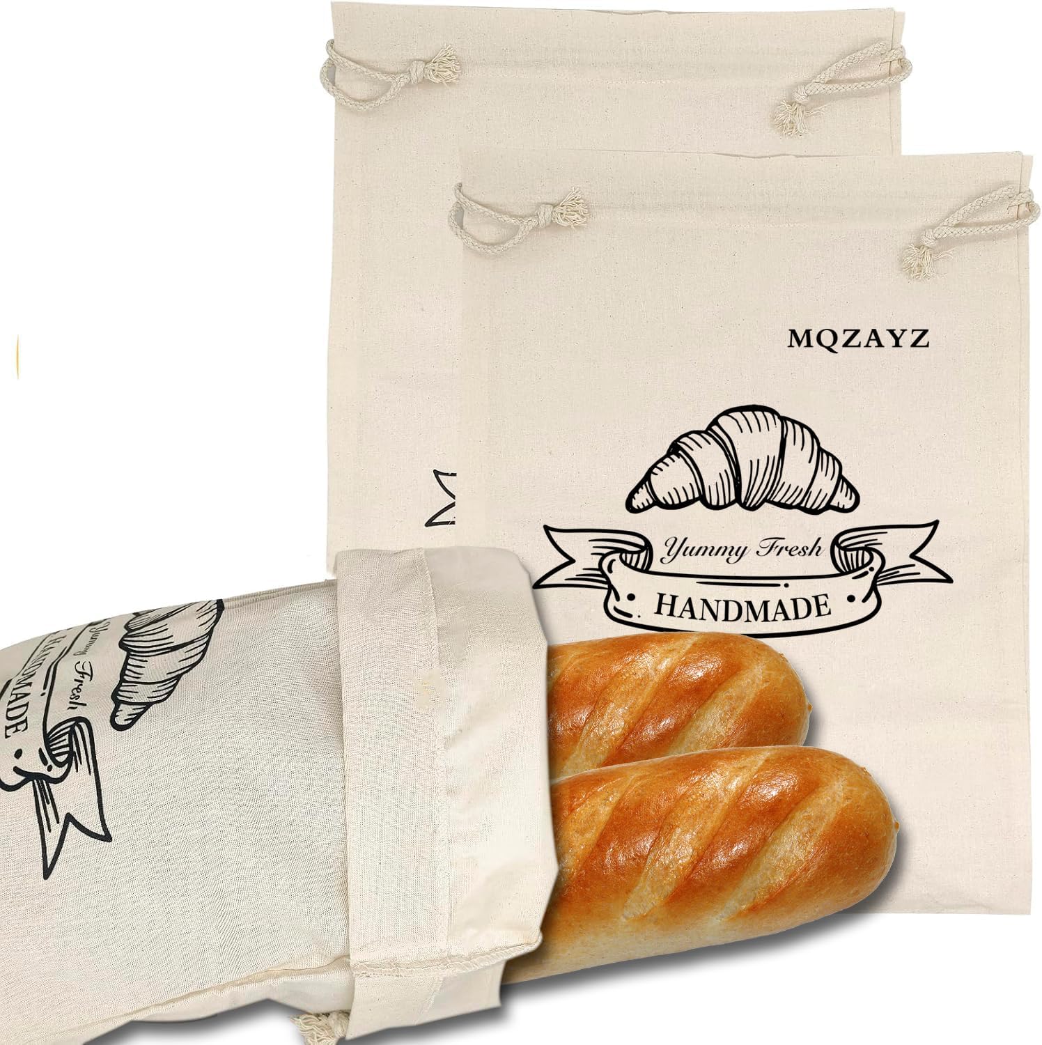 Amazon.com: FAMILIFE Reusable Bread Bags,2 Pack Bread Bags for Homemade ...