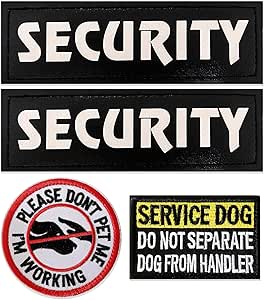 Amazon.com : 4 Pcs Reflective Dog Patches for Service Dog Vest Tactical Hook Loop Harness ...