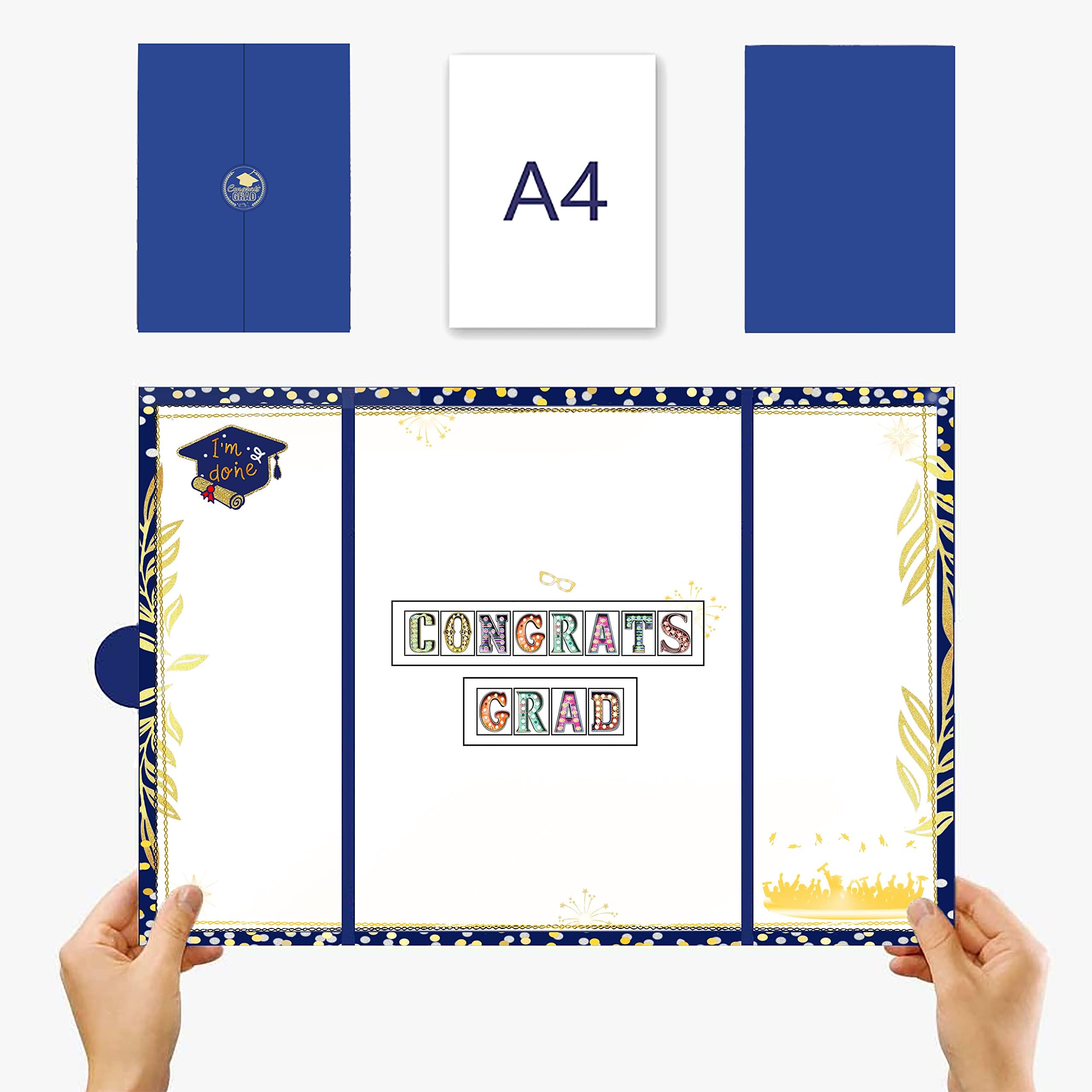 Amazon.com: Tri-fold 2024 Graduation Party Decorations Congrats Grad ...