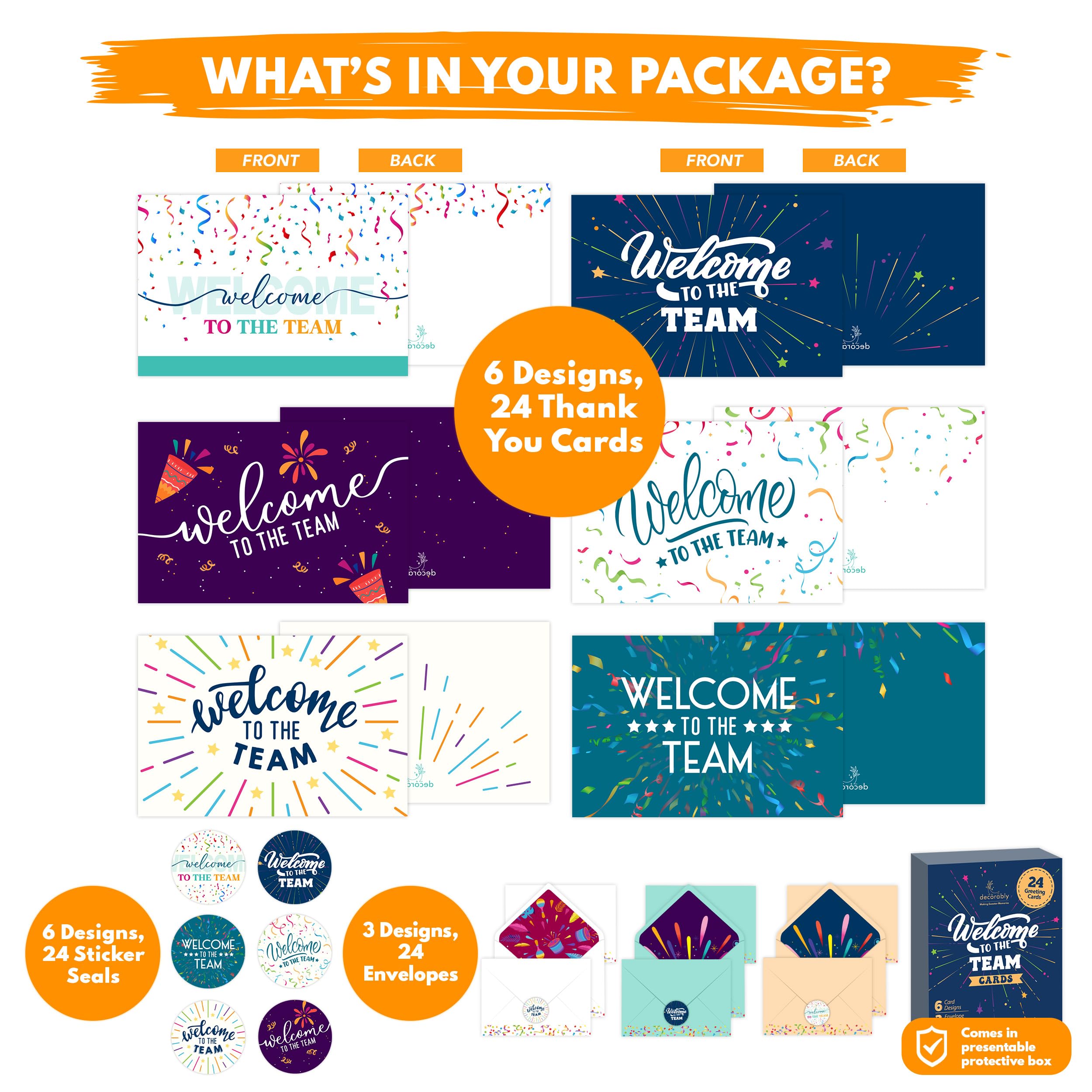 Decorably 24 Pack Welcome to the Team Card with Envelopes & Stickers ...