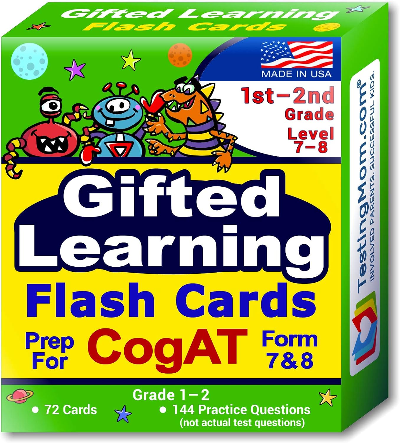 Amazon.com: TestingMom.com CogAT Test Prep Flash Cards – Grade 1 (Level ...