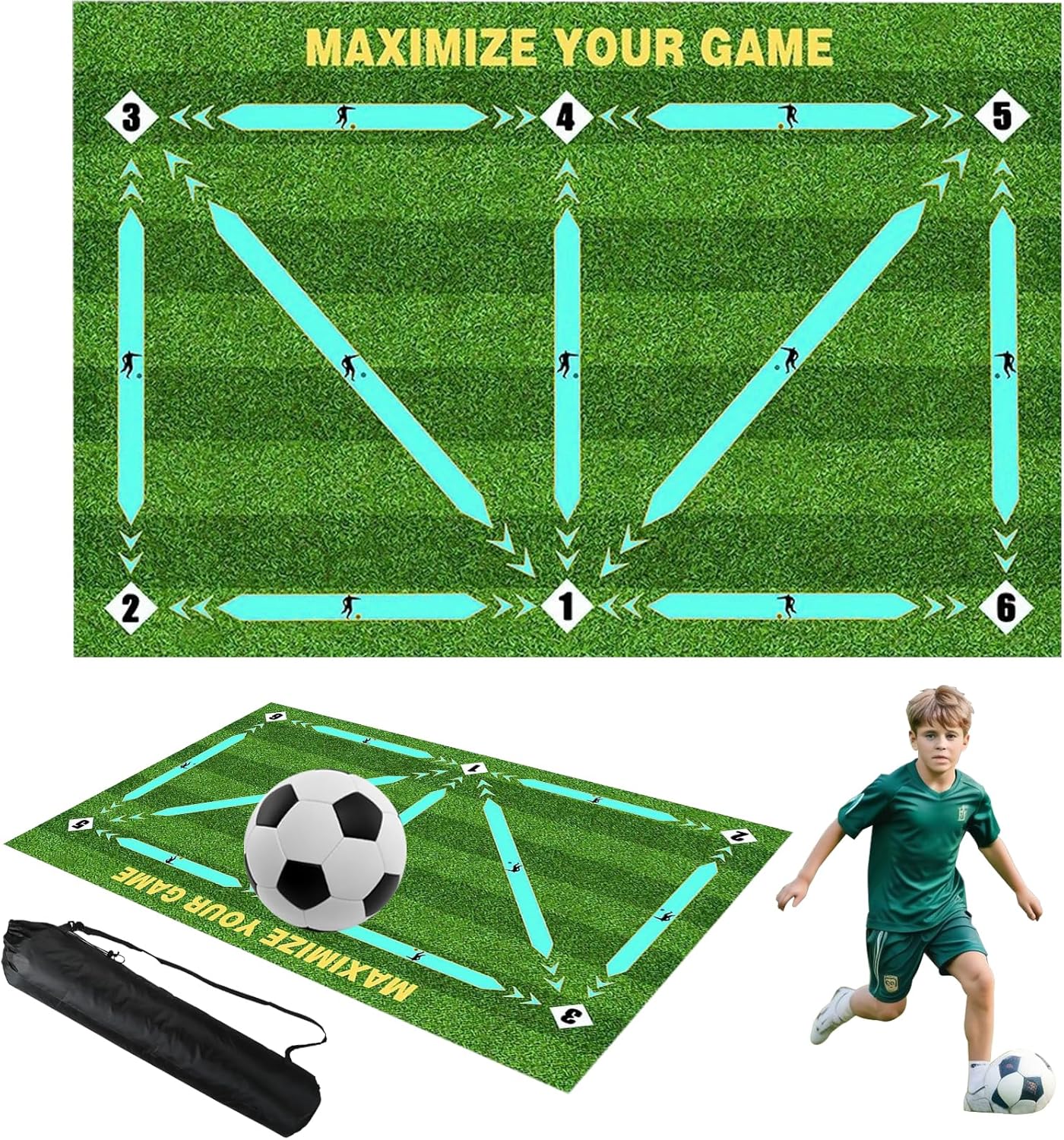 Amazon.com : GWZiehory Soccer Training Equipment, Footstep Training Mat ...