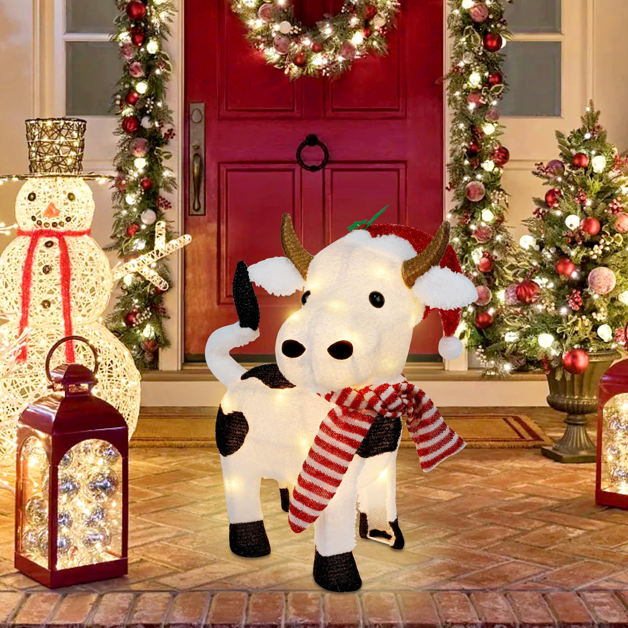Snapklik.com : 21 Inch Light Up Cow, Christmas Yard Decoration, 35 LEDs ...