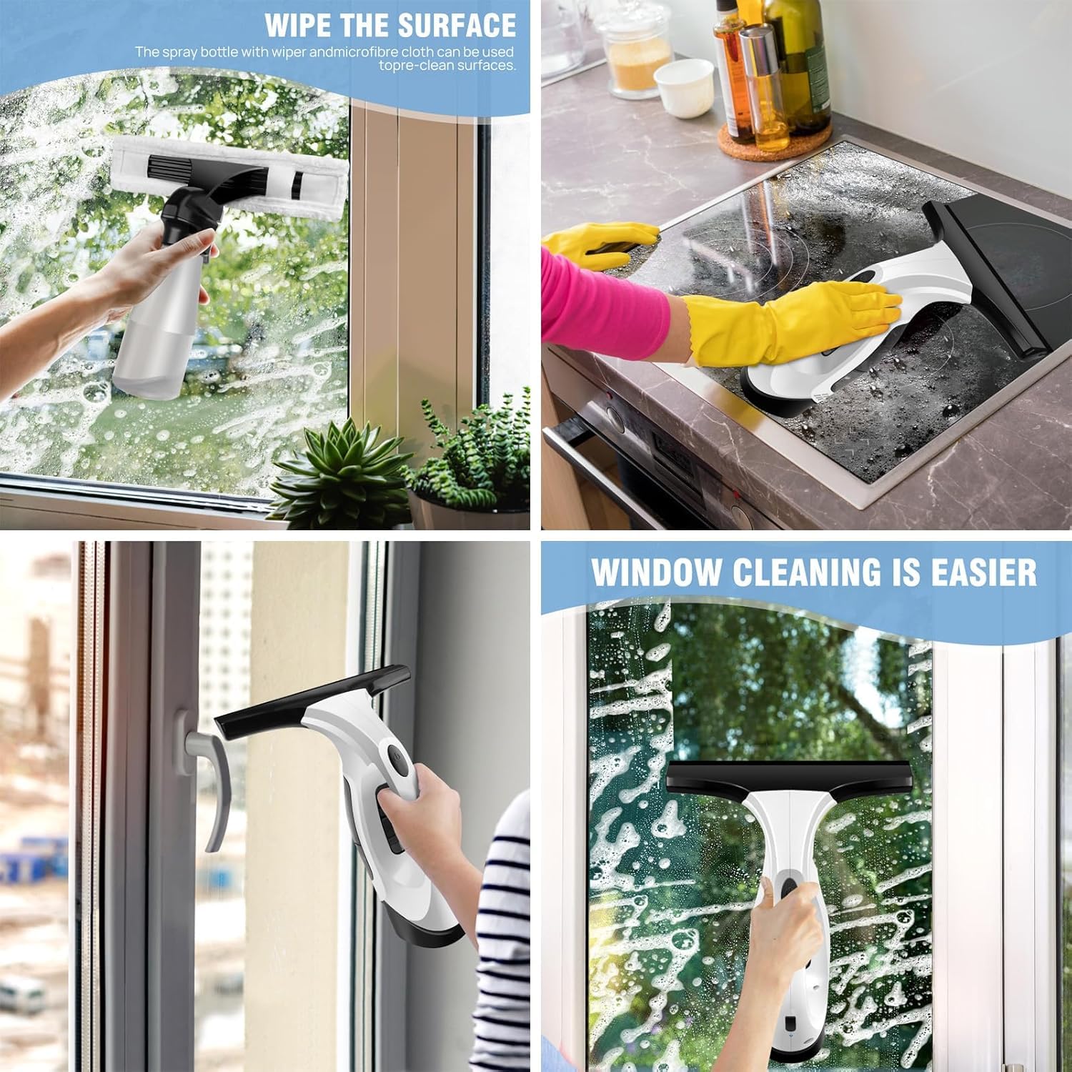 Little Green Machine Window Vacuum, Window Vacuum Squeegee 3-in-1 ...