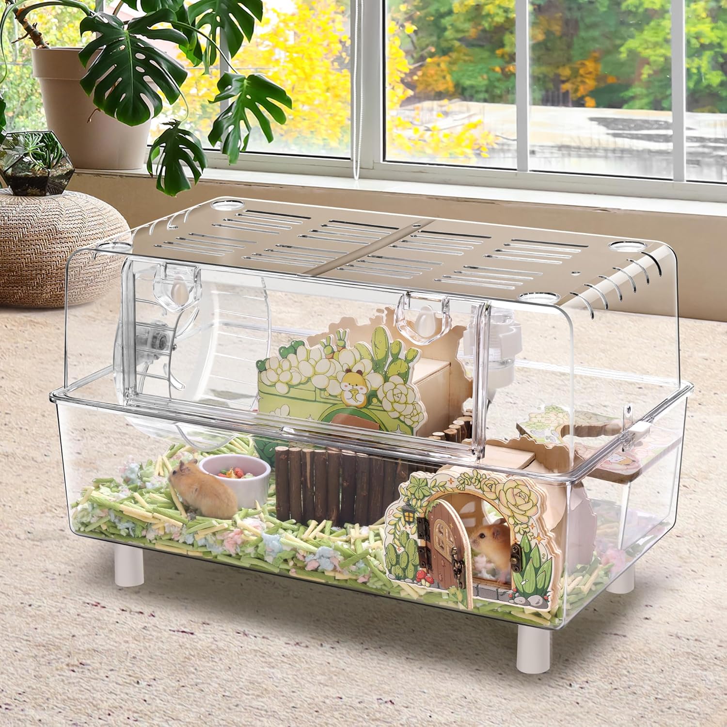 Amazon.com : Acrylic Hamster Cage with All Accessories,Dwarf Hamster ...
