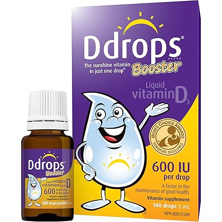 Amazon.com: Ddrops Kids Booster 600IU 100 Drops - Daily Liquid Vitamin D for Kids. Support ...