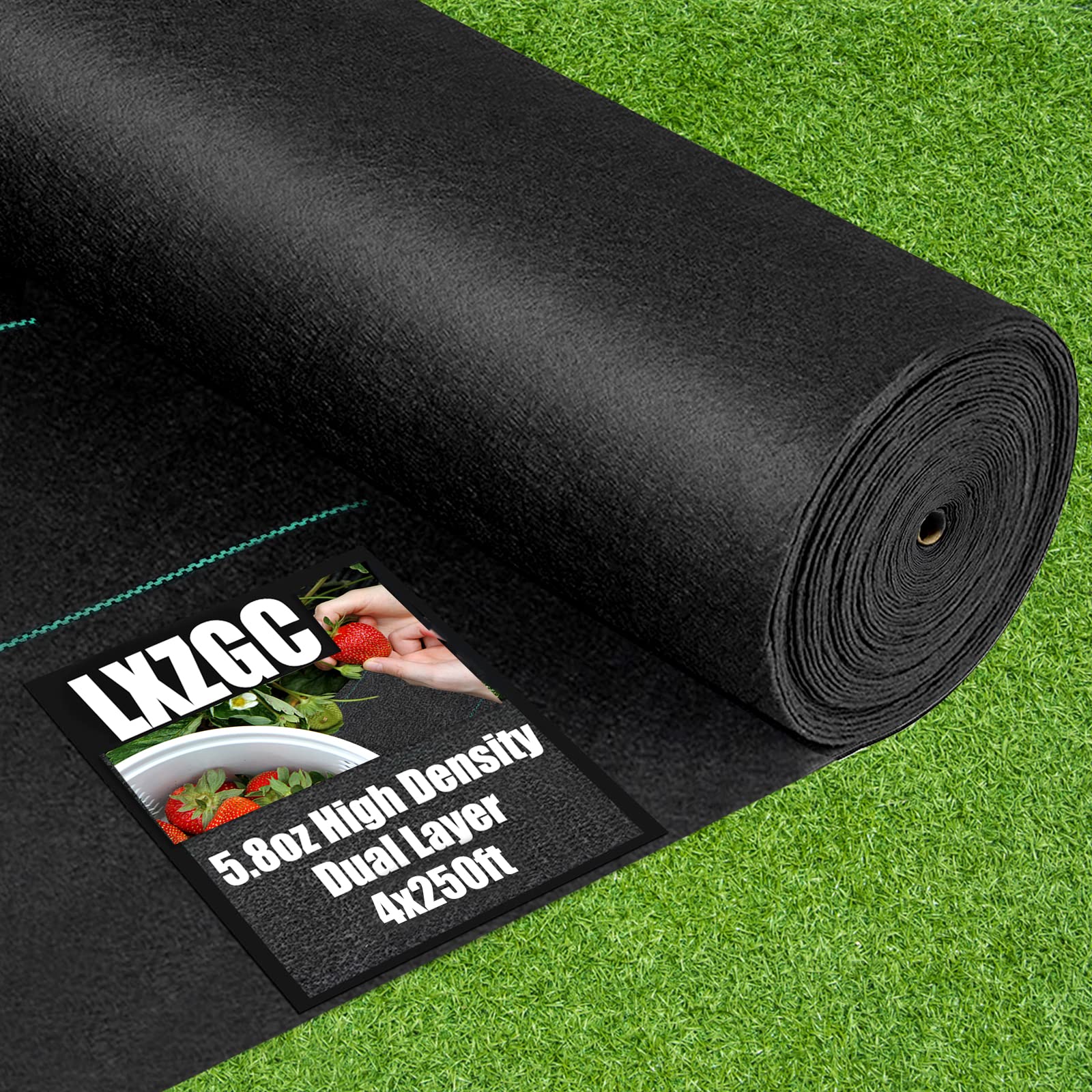 LXZGC 5.8oz Weed Barrier Landscape Fabric, 4ft x 250ft Premium Weed ...