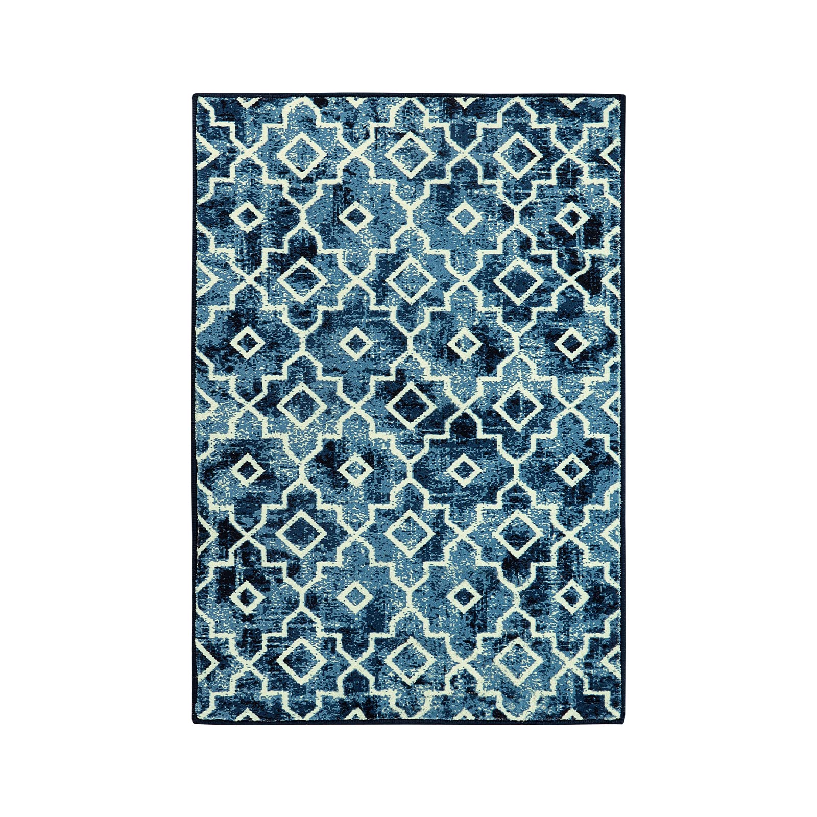 Moynesa Washable Moroccan Area Rug - 2x3 Small Blue Kitchen Bath Rug ...
