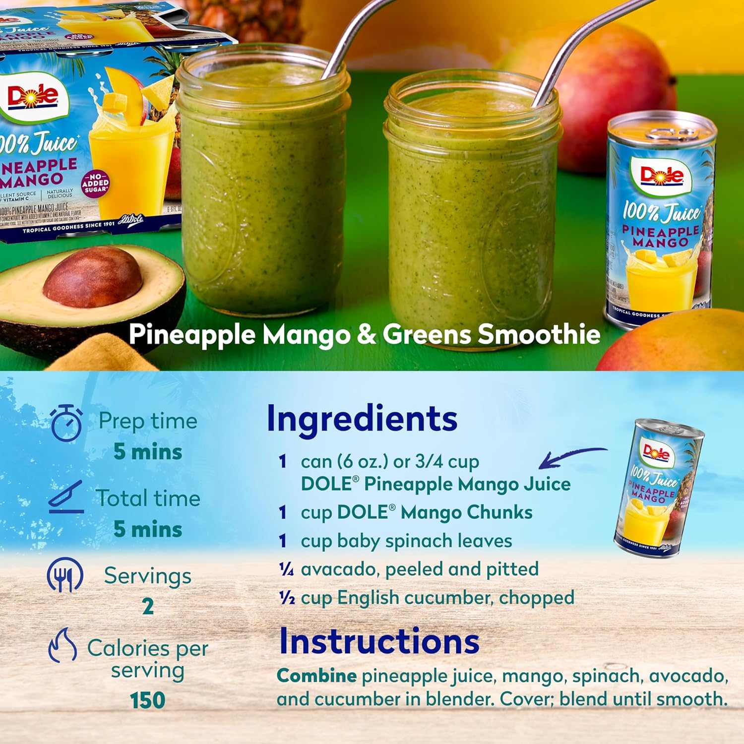 Snapklik.com : Dole 100% Pineapple Mango Juice, Excellent Source Of ...