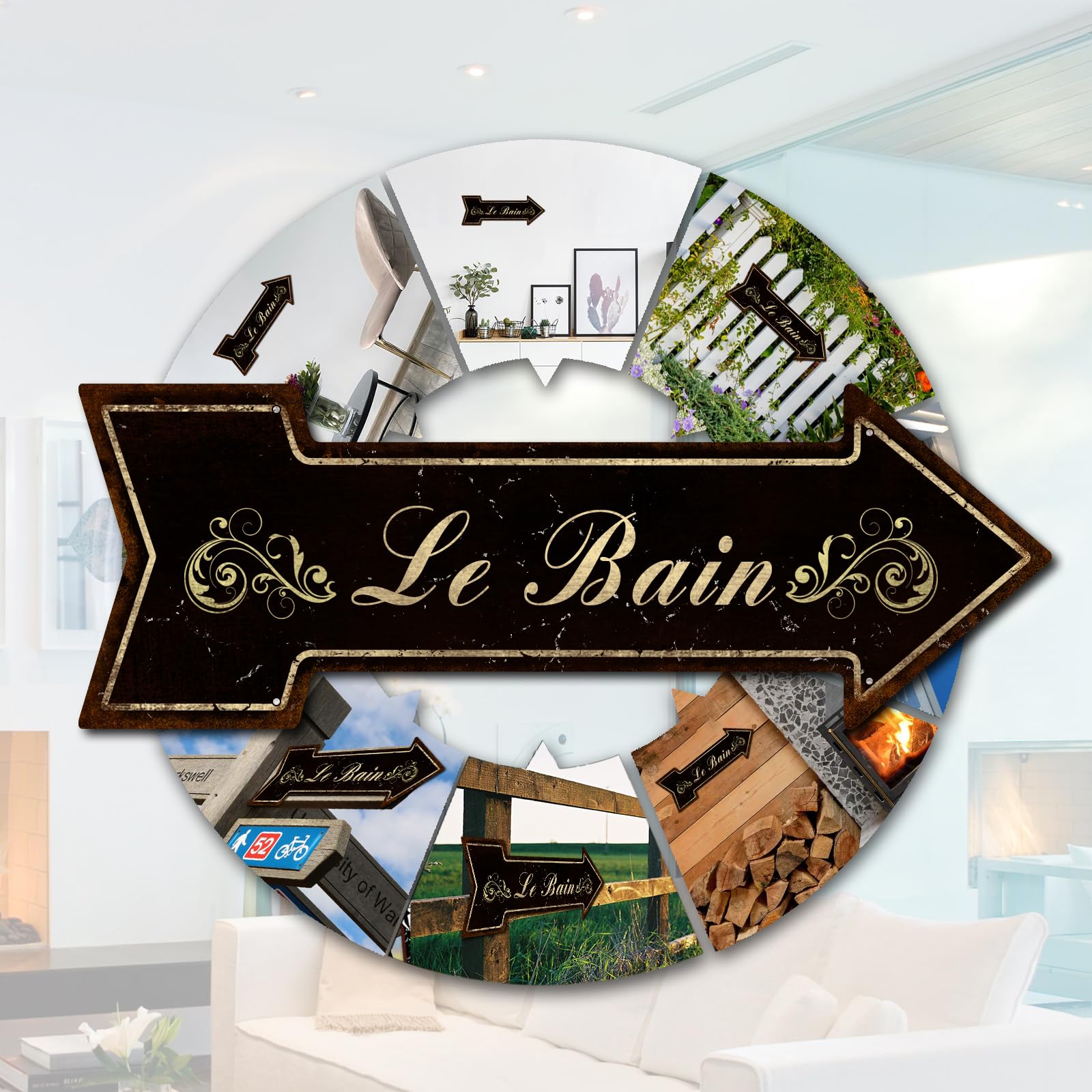 French Country Bathroom Signs FRENCH BATHROOM – Lettered & Lined
