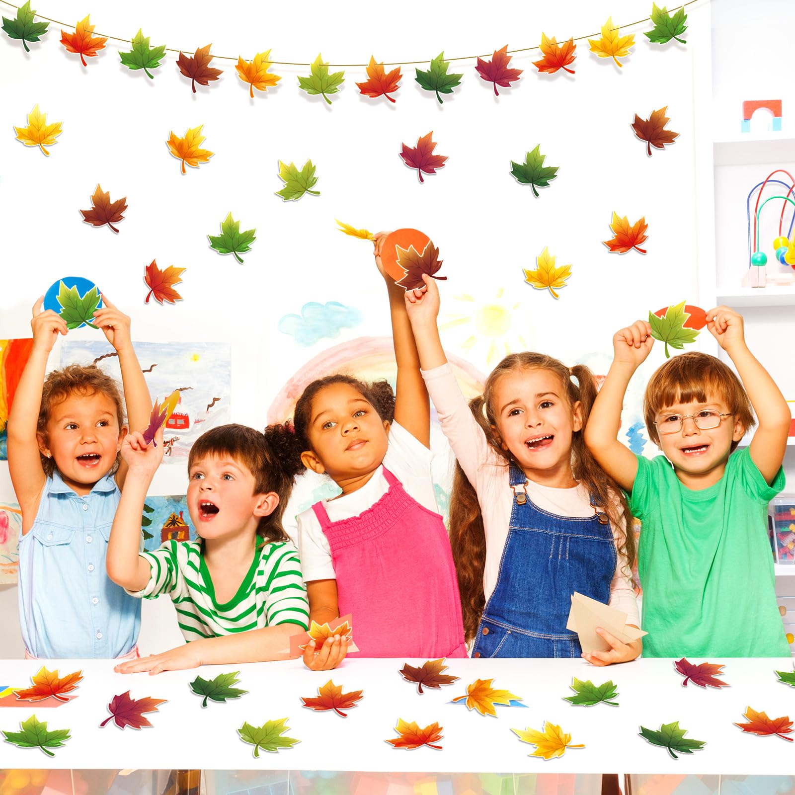 Snapklik.com : Geyee 108 Pcs Thanksgiving Fall Leaves Cutouts Christian ...