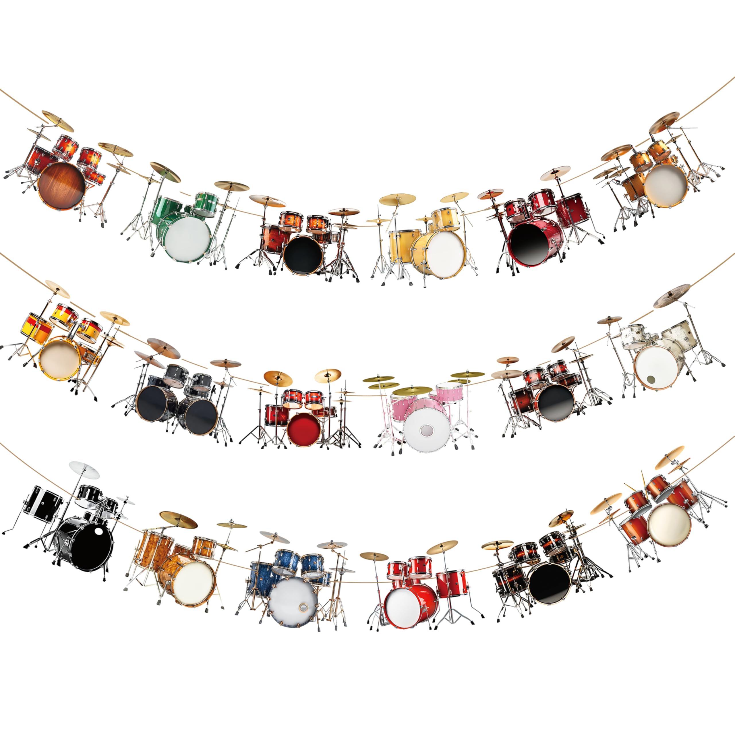 Amazon.com: 2pcs Drum Banners Drum Birthday Party Decorations Music ...