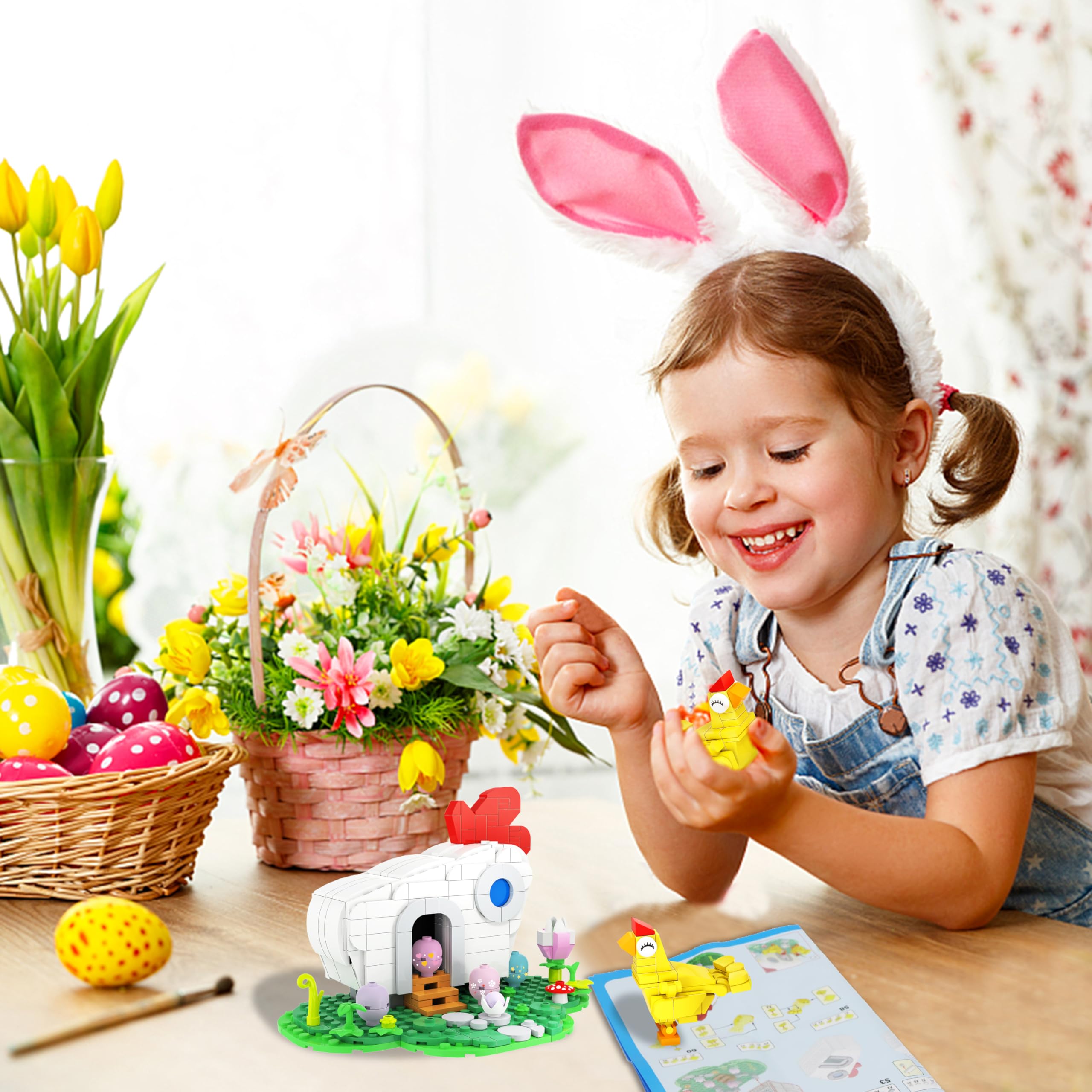 Snapklik.com : Cieyan Easter Chicks Farm Henhouse Building Kit, Gifts ...