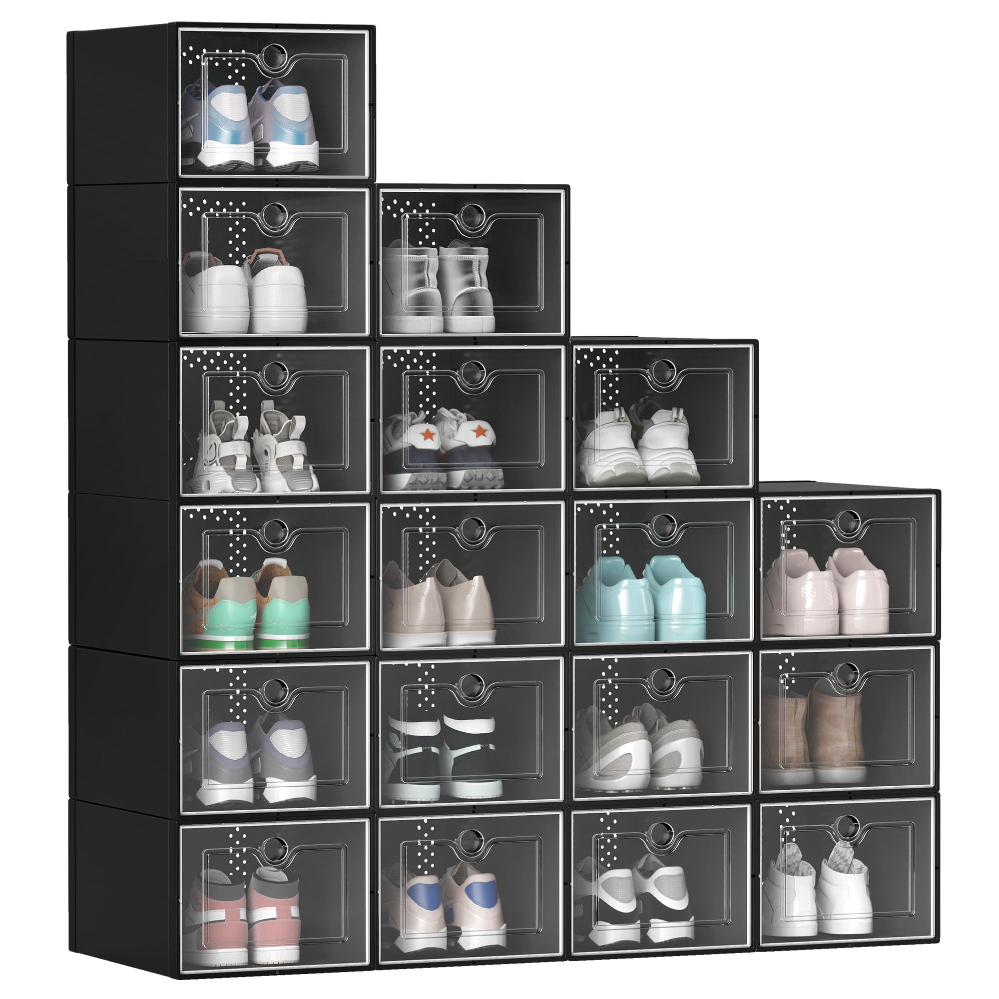 Amazon.com: DWVO XX-Large 18 Pack Shoe Storage Organizer, Fit up to US ...