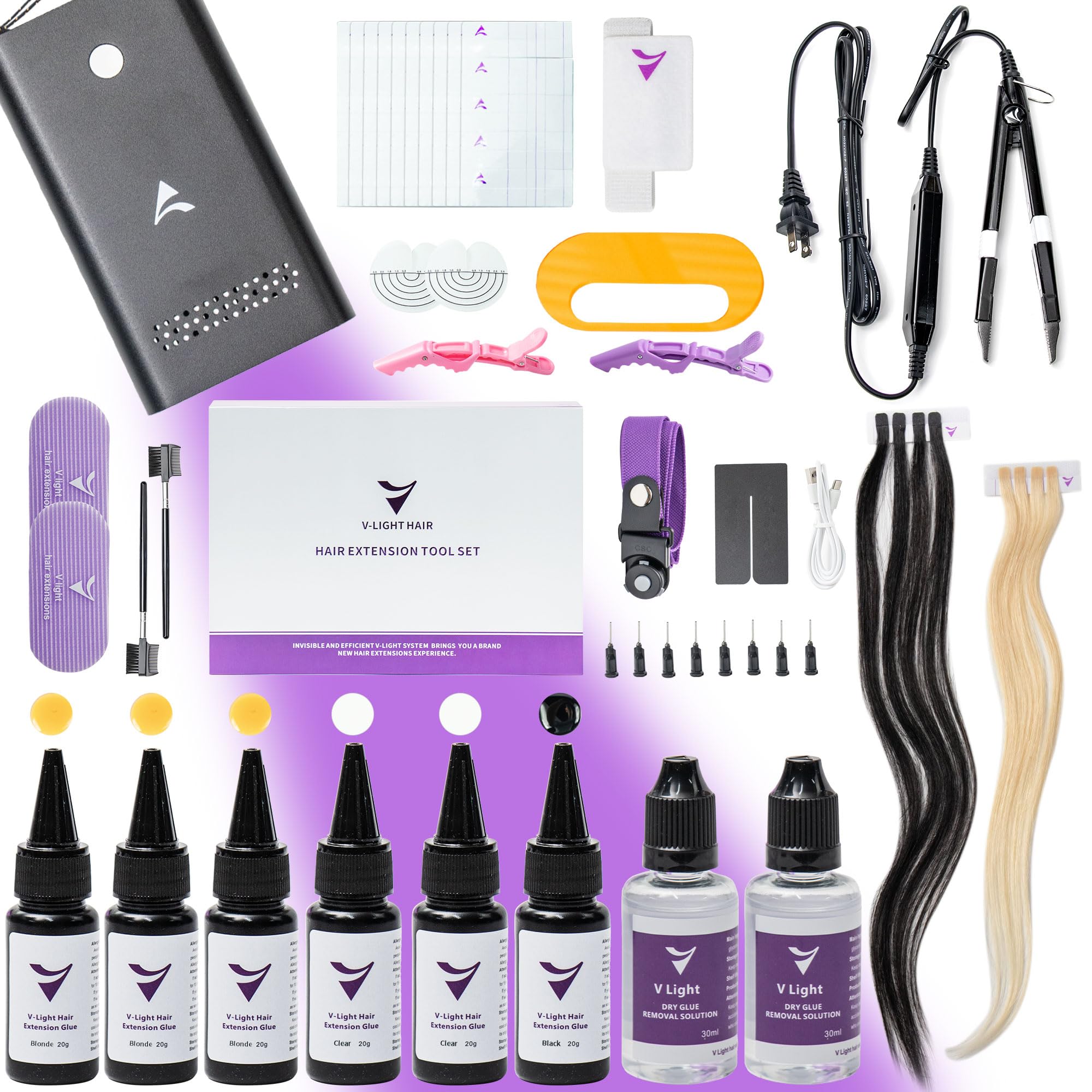 Amazon.com : Inicelight V light hair extensions kit Pro, V Light hair ...