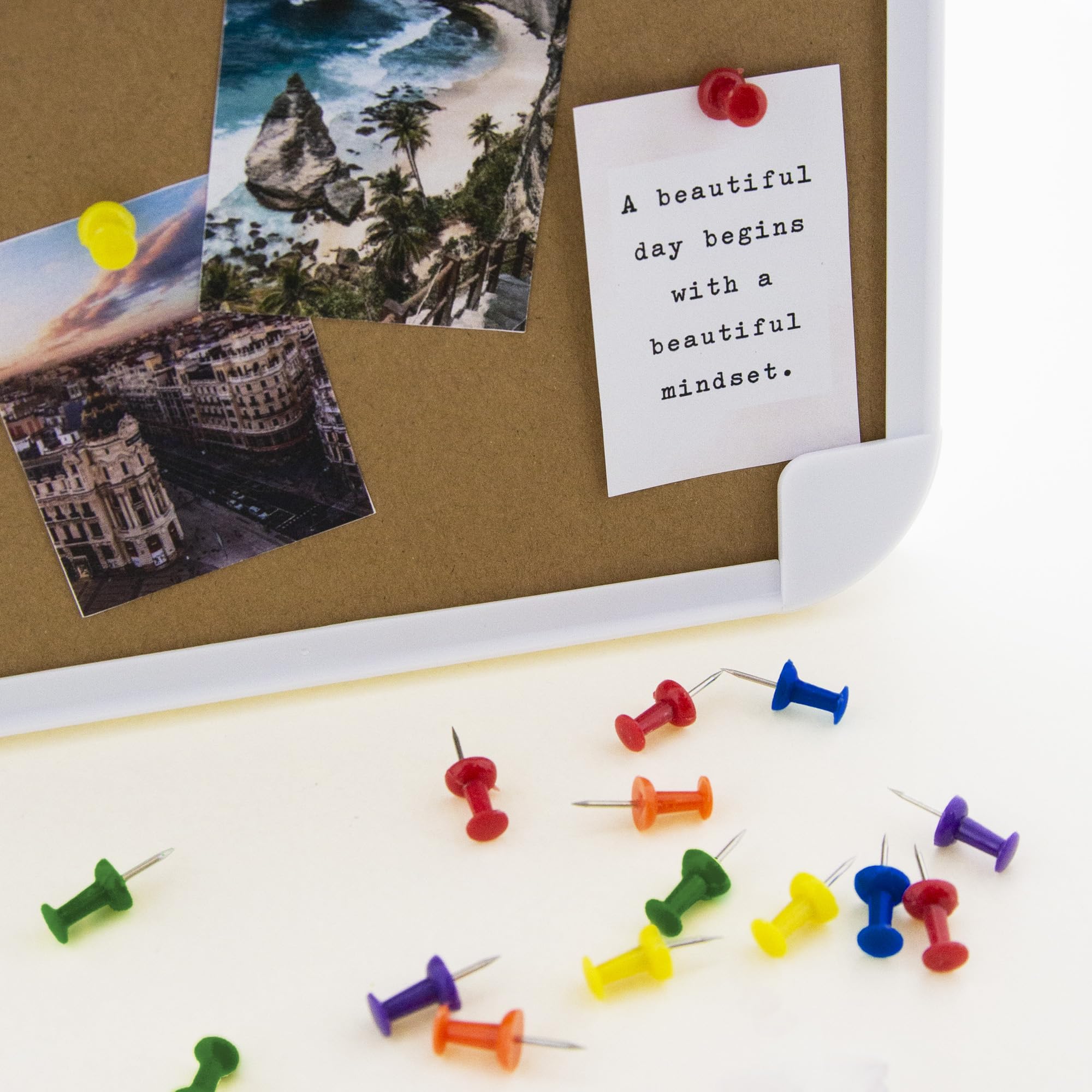 Snapklik.com : BAZIC Push Pins, Assorted Color Thumb Tacks Steel Point ...