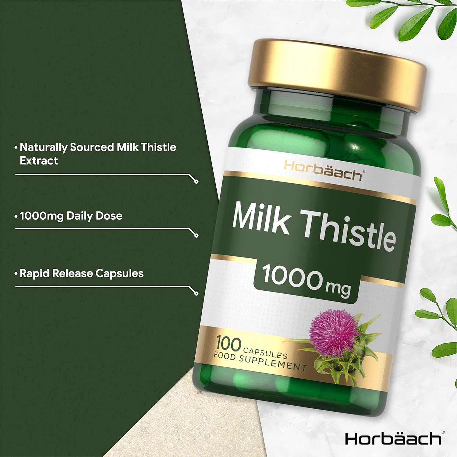 Milk Thistle Capsules | High Strength 1000mg | 100 Tablets | Liver ...