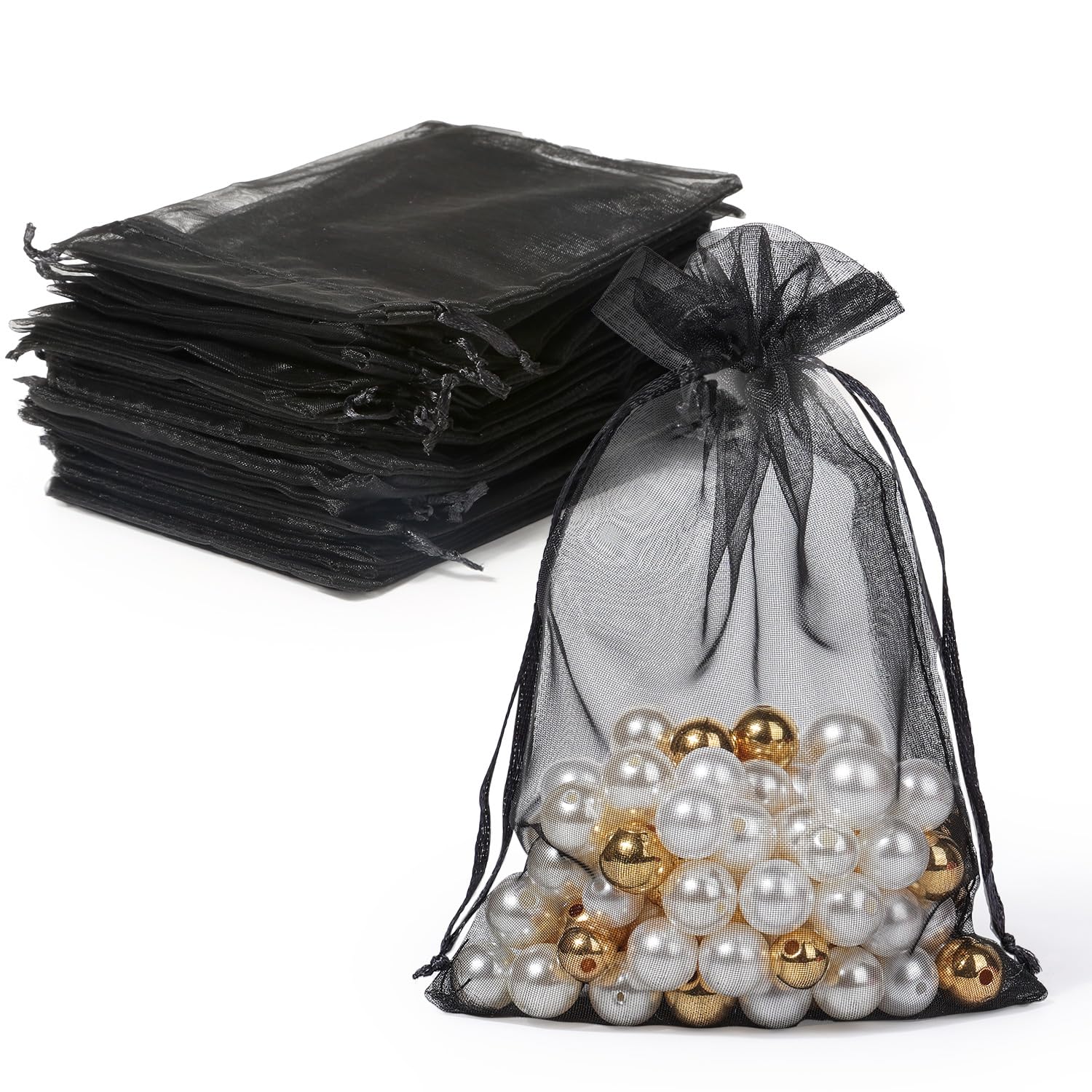 Amazon.com: ENNIYU 100PCS Premium Sheer Organza Bags, 4x6 Mesh Bags ...