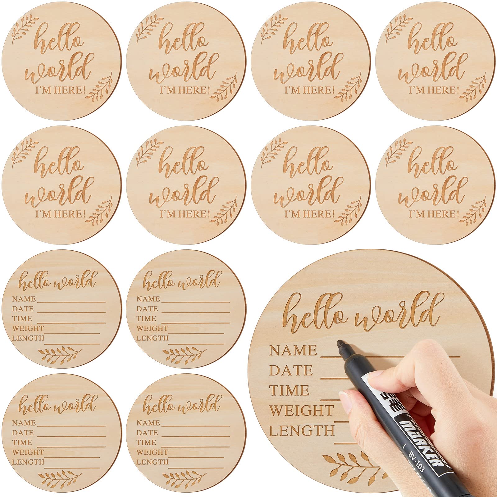 Buy 24 Pieces Baby Announcement Sign Birth Announcement Sign for ...