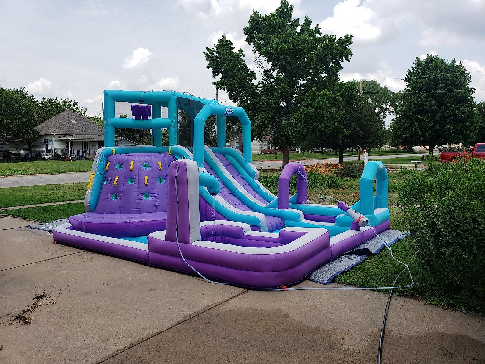 $23/mo - Finance Sunny & Fun Mega Climb N’ Go Inflatable Water Slide ...