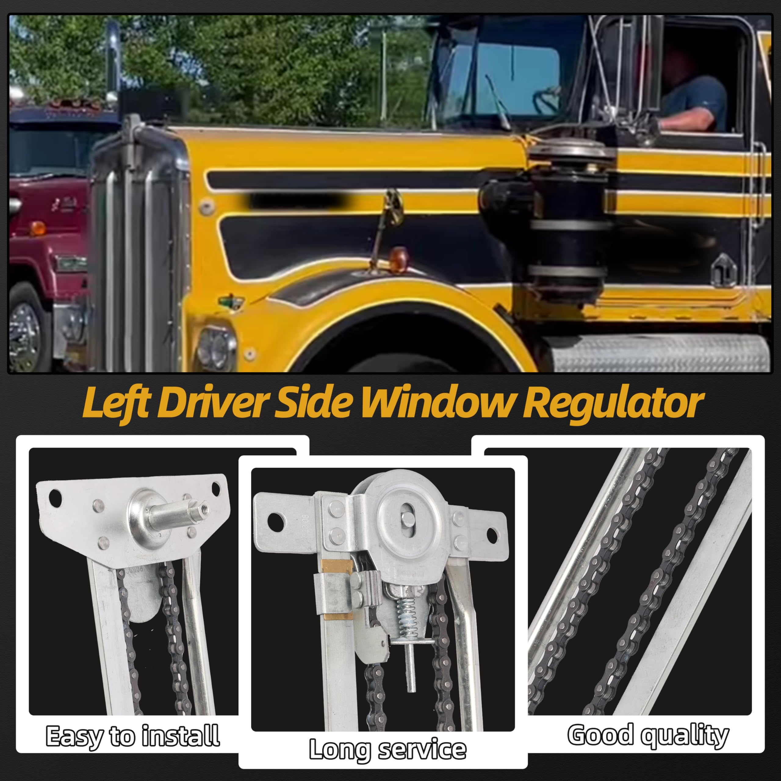 Snapklik.com : Left Driver Side Window Regulator, For Kenworth W900A ...