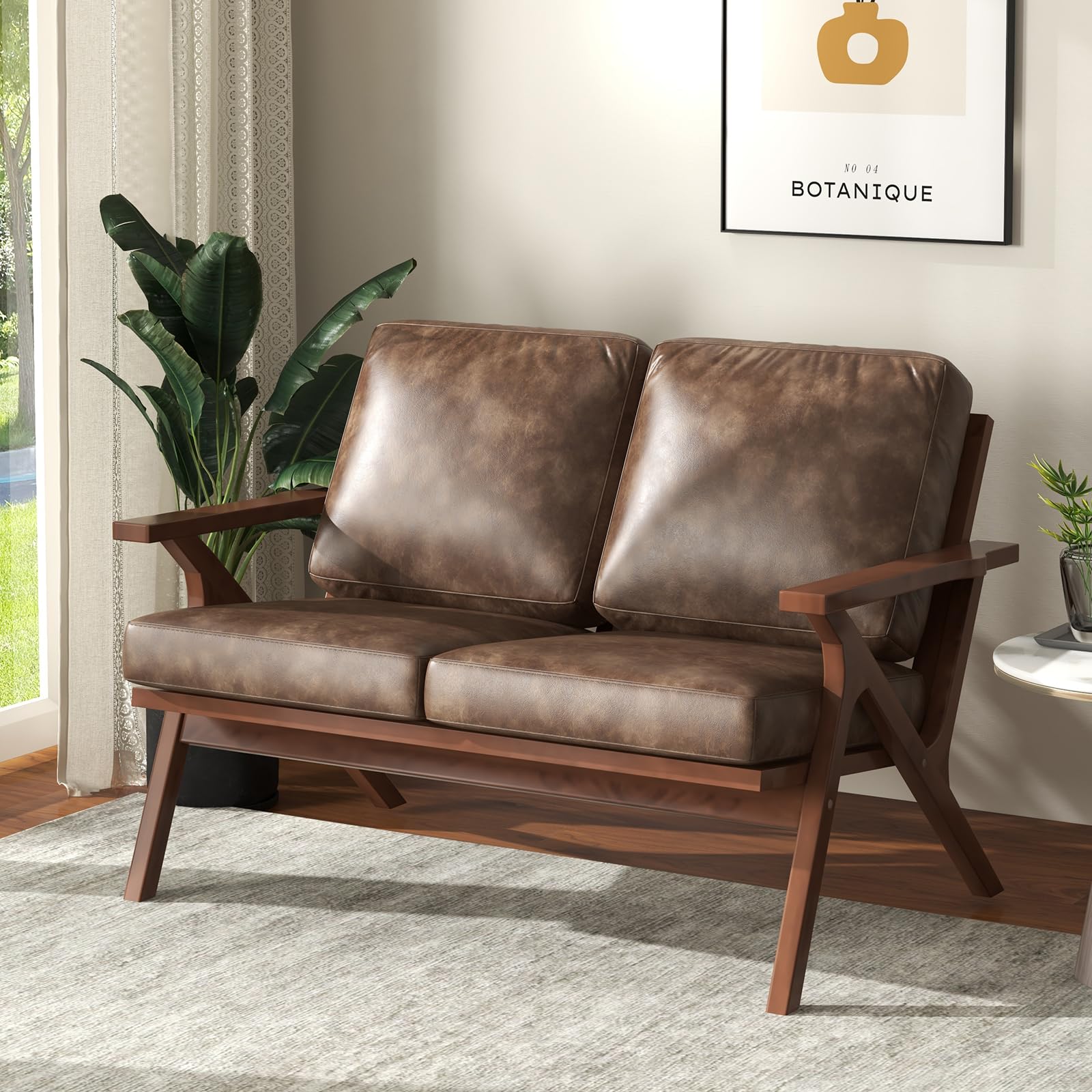 Amazon.com: Bonzy Home Mid-Century Modern Loveseat Sofa Chair ...