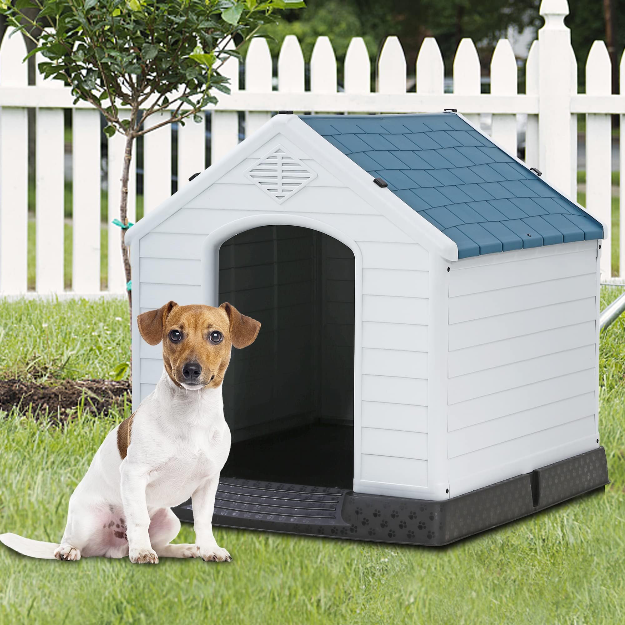 Amazon.com : Large Dog House,Stable Waterproof Plastic Dog Kennel for ...