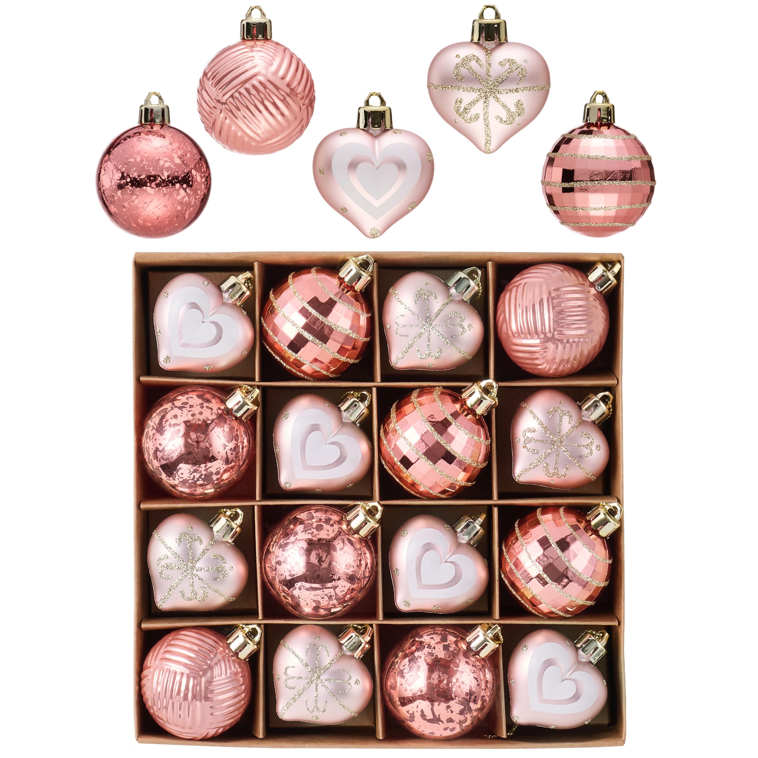 Amazon.com: Valery Madelyn 16Pcs Valentine's Day Heart Shaped Ornaments ...