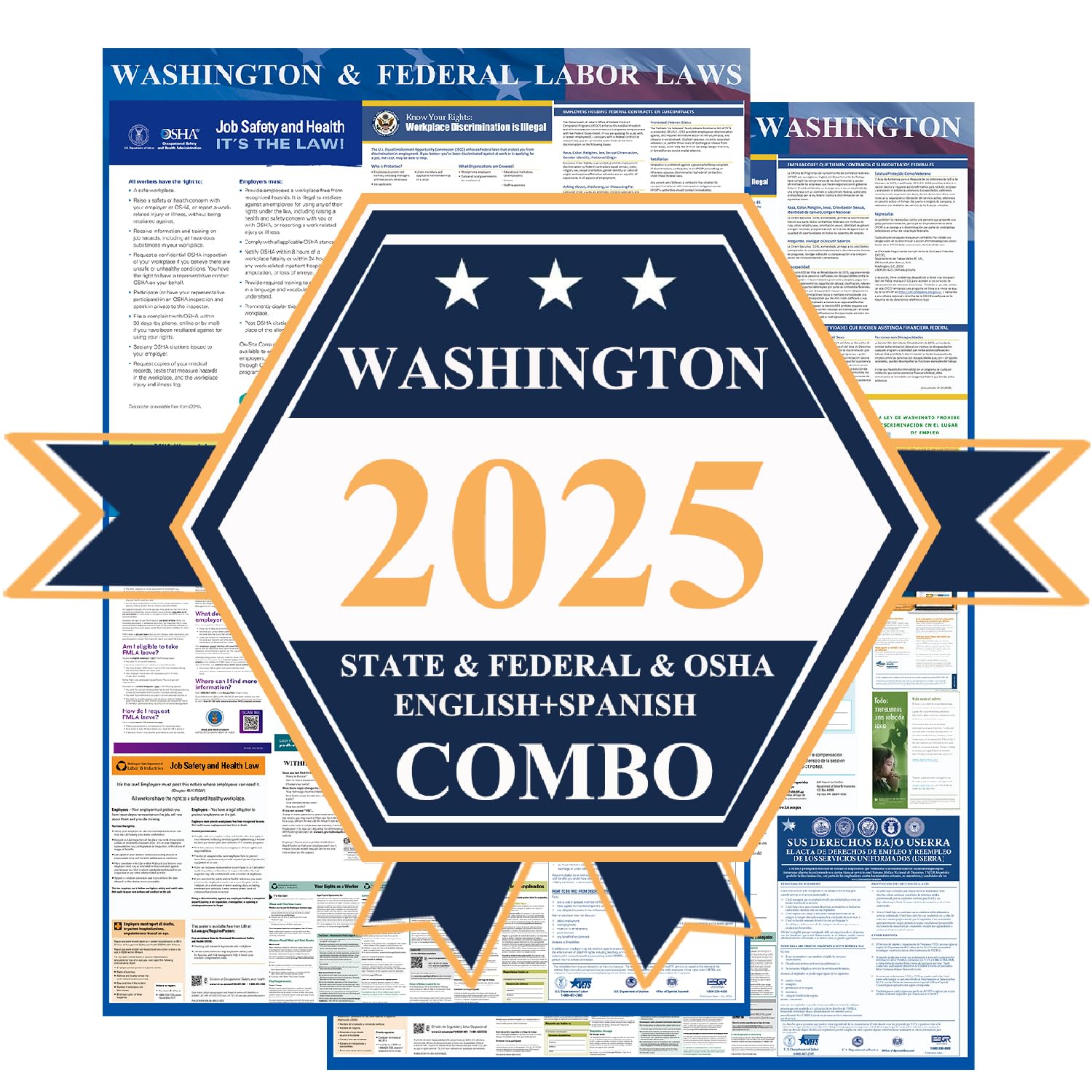Amazon.com: KIKIGO 2025 Washington Labor Law Poster State, Federal ...