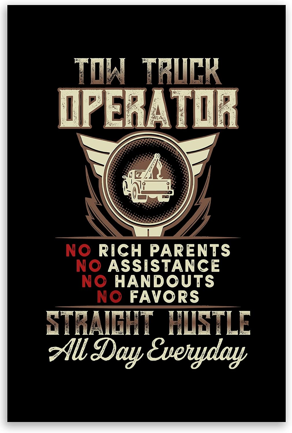 Amazon.com: Tow Truck Driver Wall Poster Vintage Tow Truck Operator ...