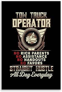 Amazon.com: Tow Truck Driver Wall Poster Vintage Tow Truck Operator ...