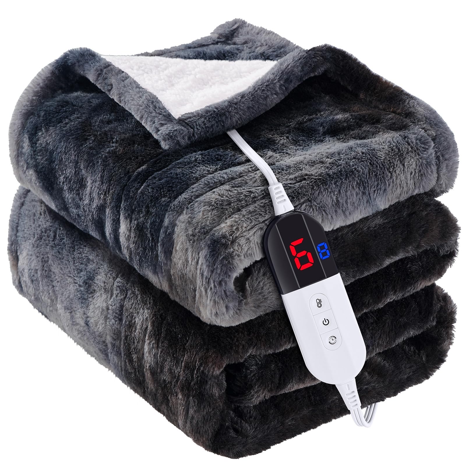 Amazon.com: Electric Heated Blanket Throw, Super Soft Flannel Heating ...
