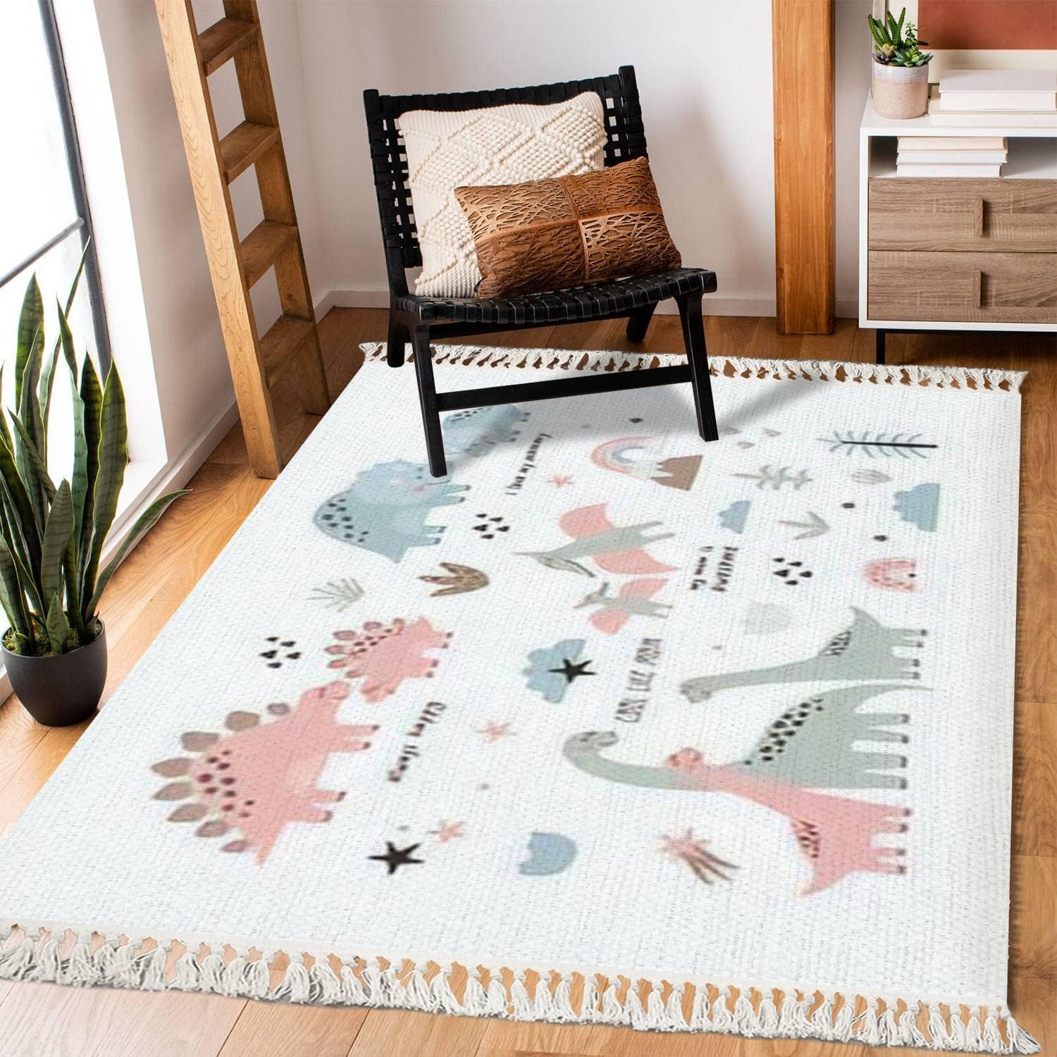 Amazon.com: FUIENCFKE Boho Rug Cute Dino Mom Baby Dinosaur Family Cute ...