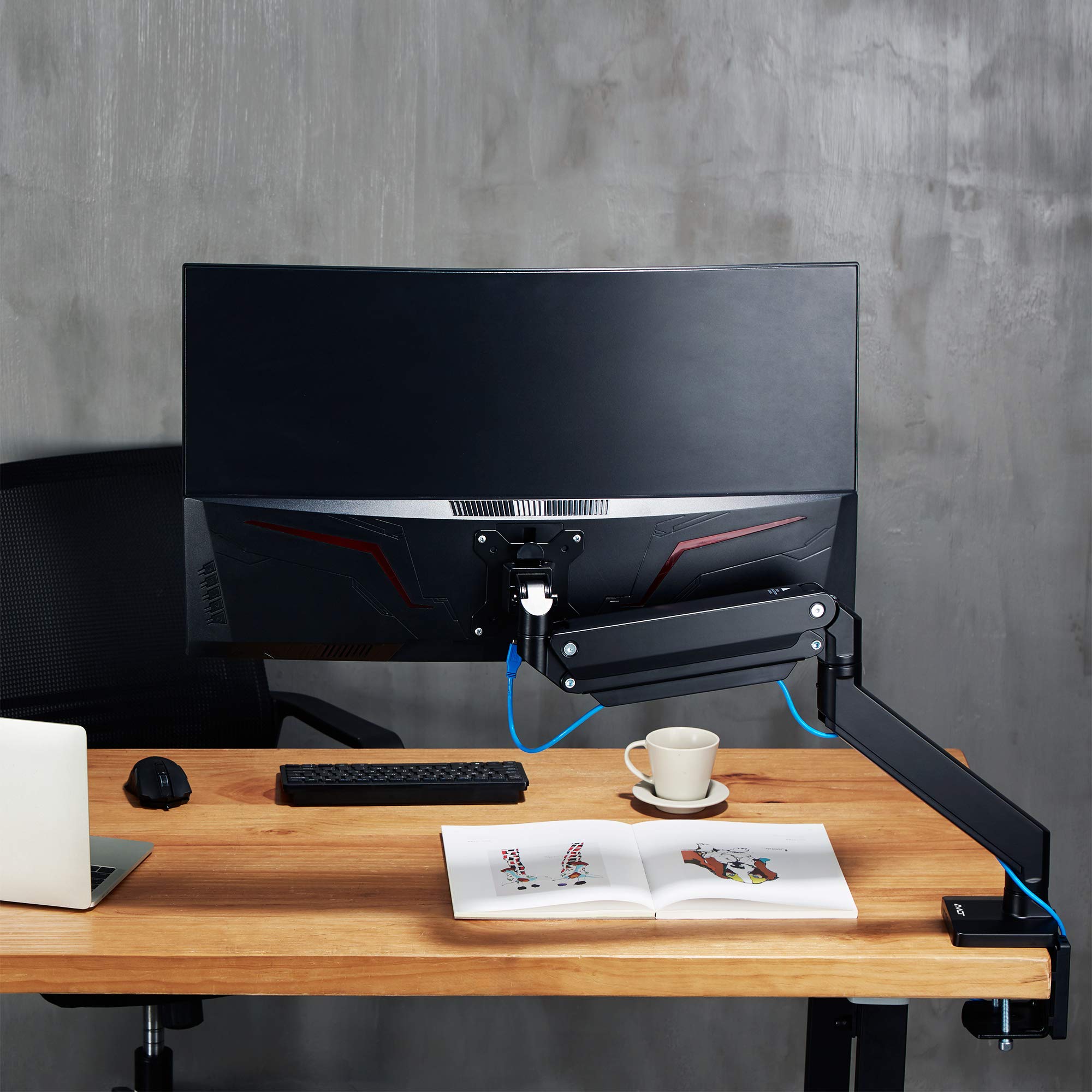 Buy AVLT Adjustable Arm Single Power 33lbs Mount Ultrawide Monitor Desk ...
