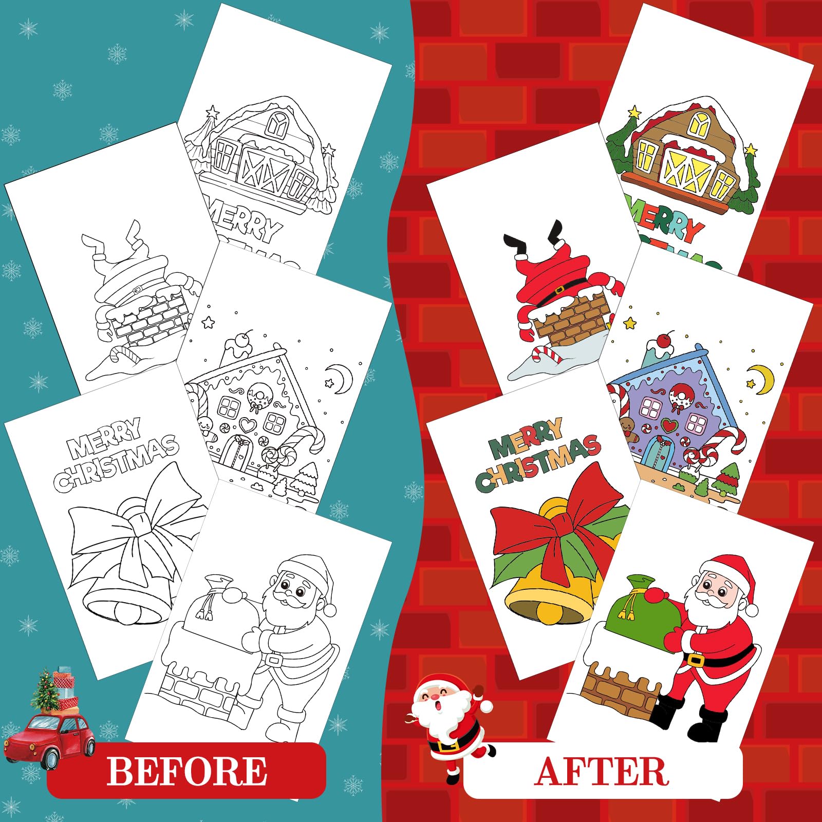 Qilery 90 Pcs Christmas Coloring Book for Kids Bulk Small Santa ...