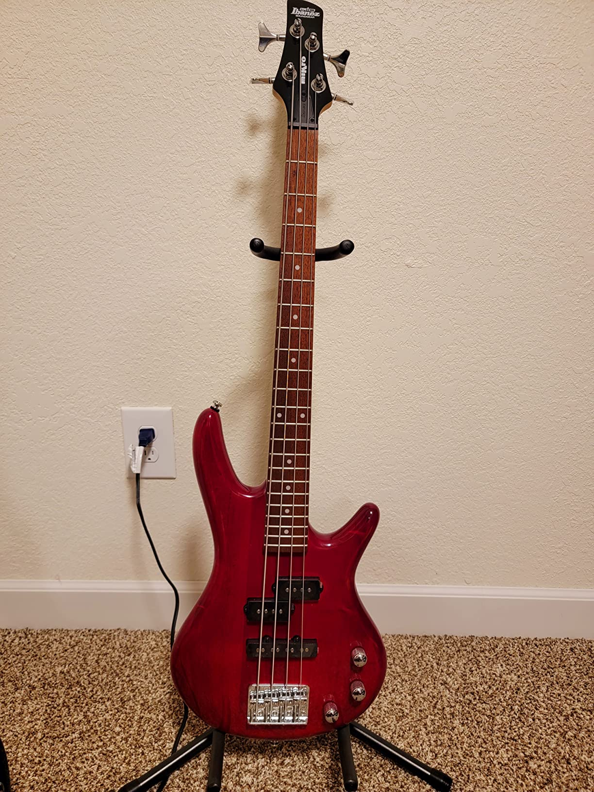 $32/mo - Finance Ibanez 4 String Bass Guitar, Right, Transparent Red ...