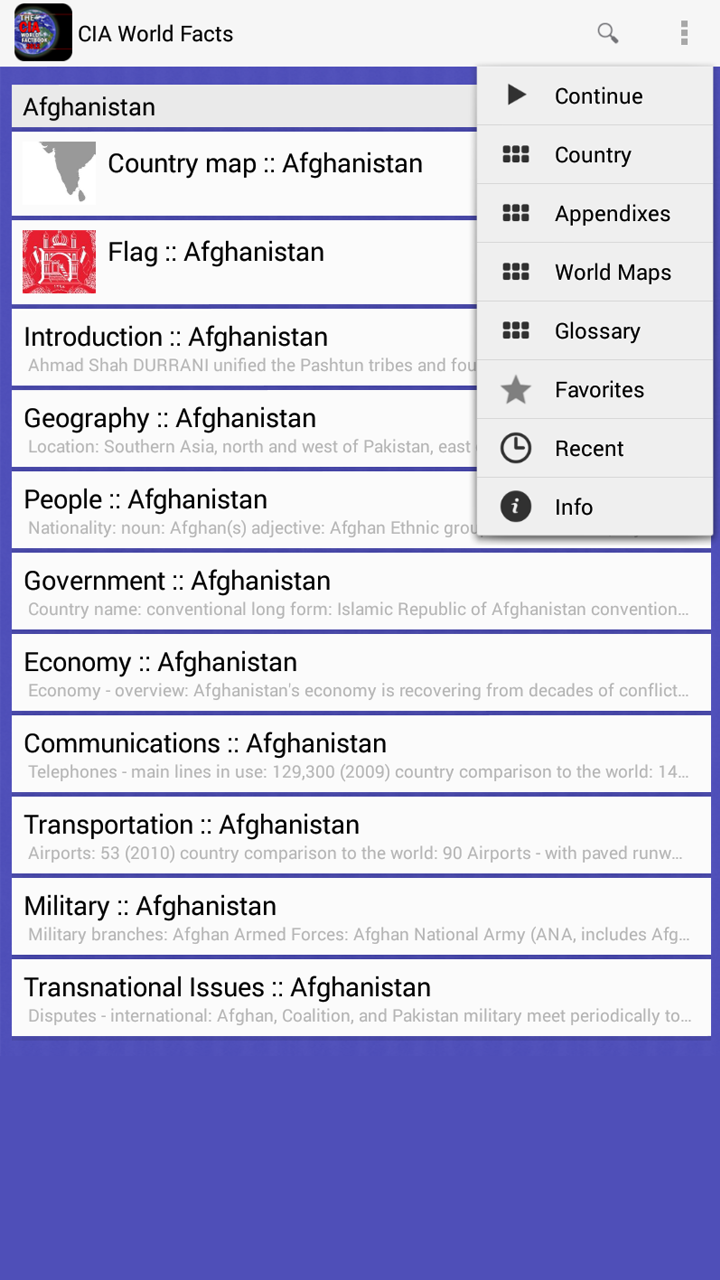 CIA World Factbook 2012 - App on Amazon Appstore