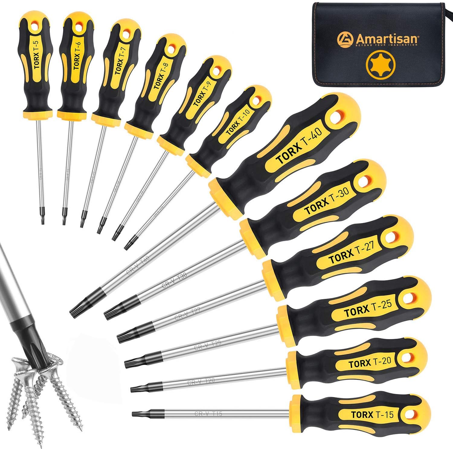 Amazon.com: 6 Piece Star Bit Screwdriver Set with Magnetic Tips: T10 ...