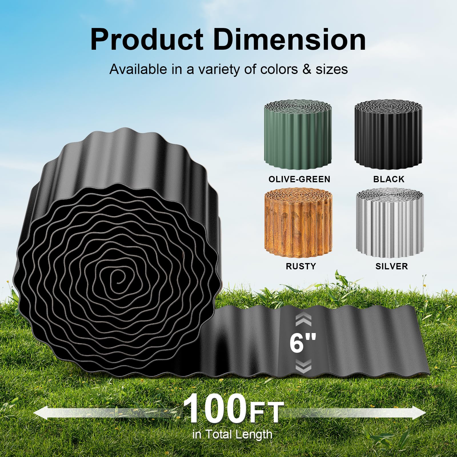 Snapklik.com : Land Guard Corrugated Garden Edging Border, 6" 100 ...