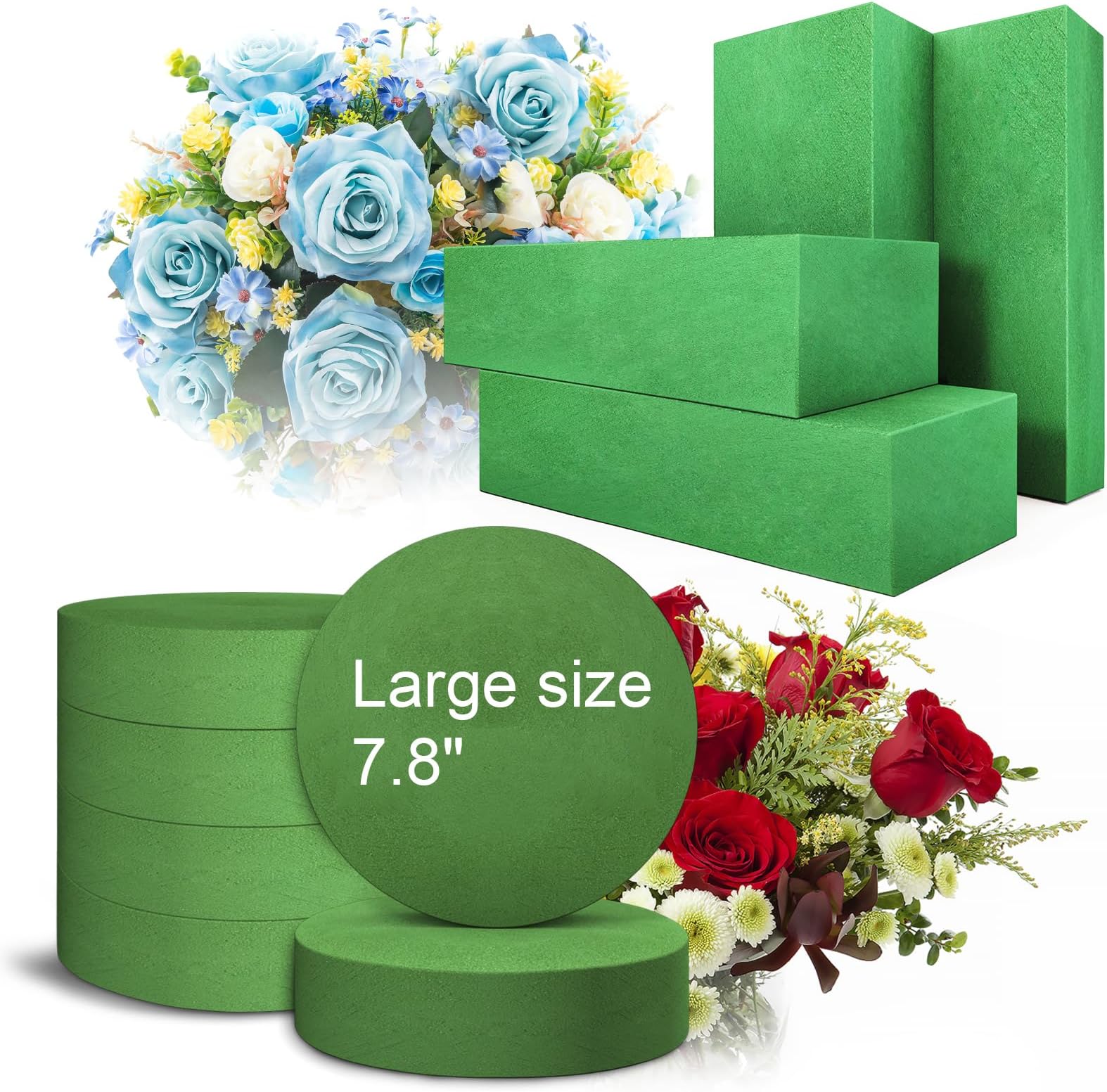 Amazon.com: Max Shape 6 Pack Floral Foam Round and 4 Pack Floral Blocks ...