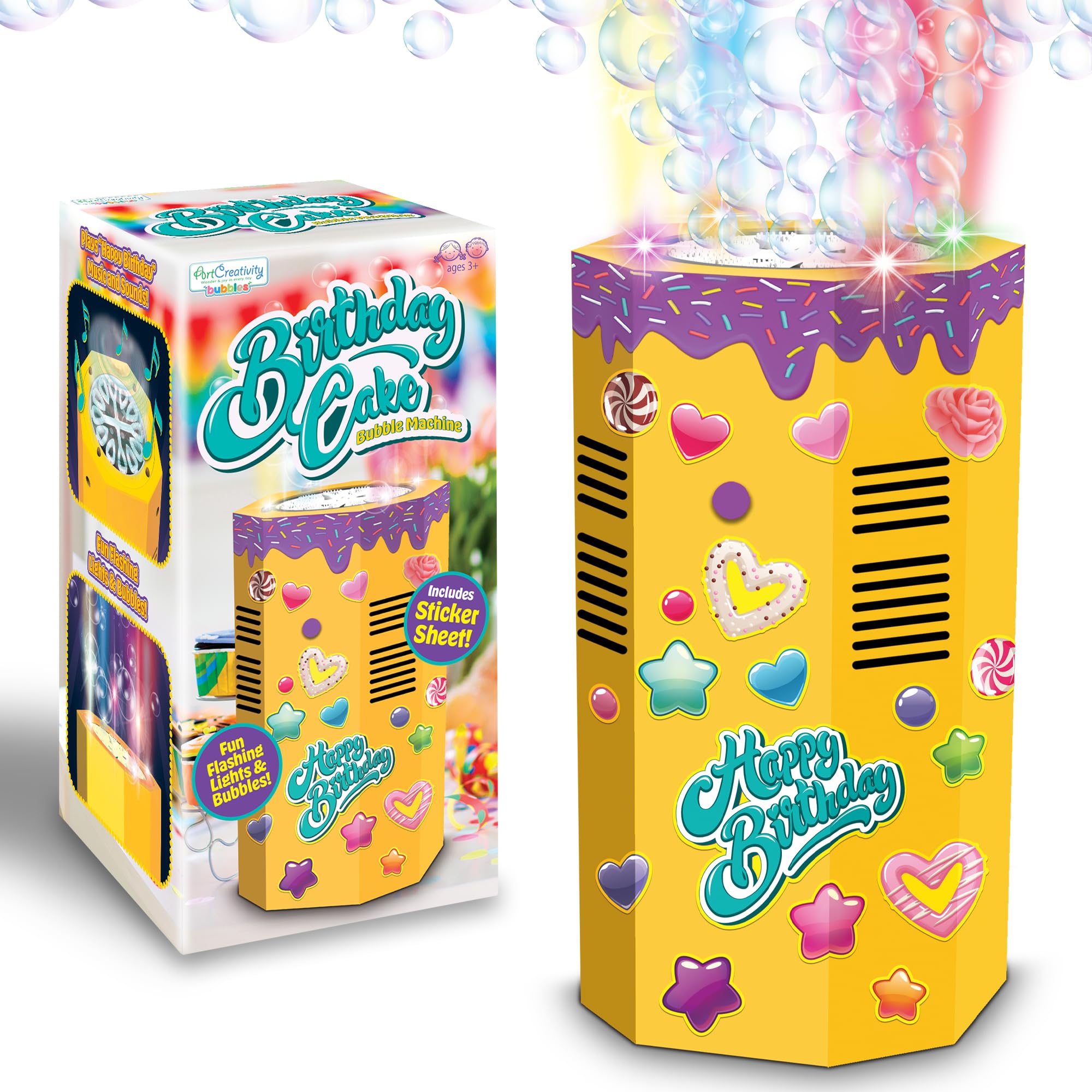Amazon.com: ArtCreativity Happy Birthday Bubble Machine with Music - 9 ...