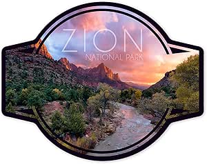 Amazon.com: Die Cut Sticker Zion National Park, Utah, The Watchman ...