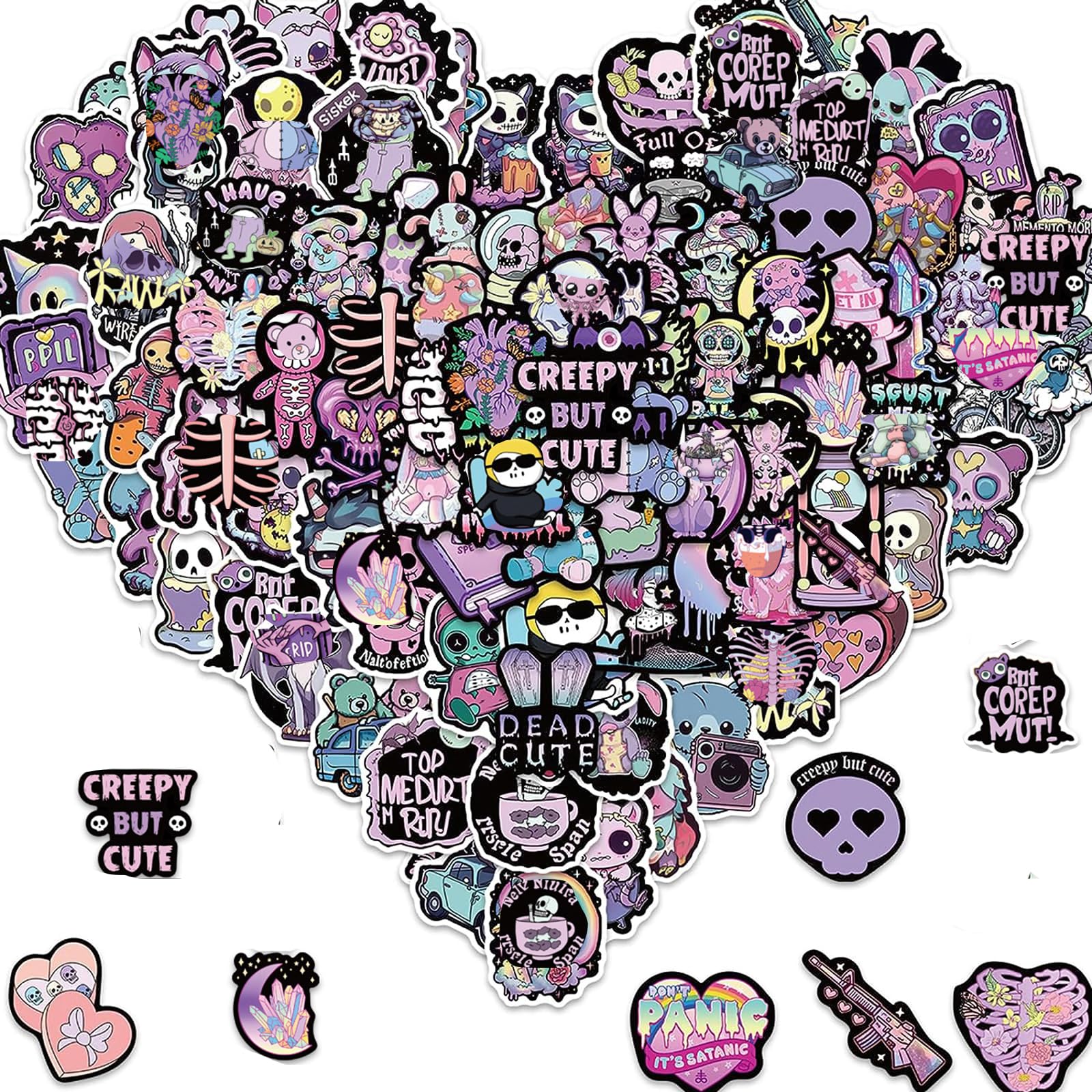 Amazon.com: 100PCS Cute Gothic Stickers Midnight Goth Vinyl Sticker ...