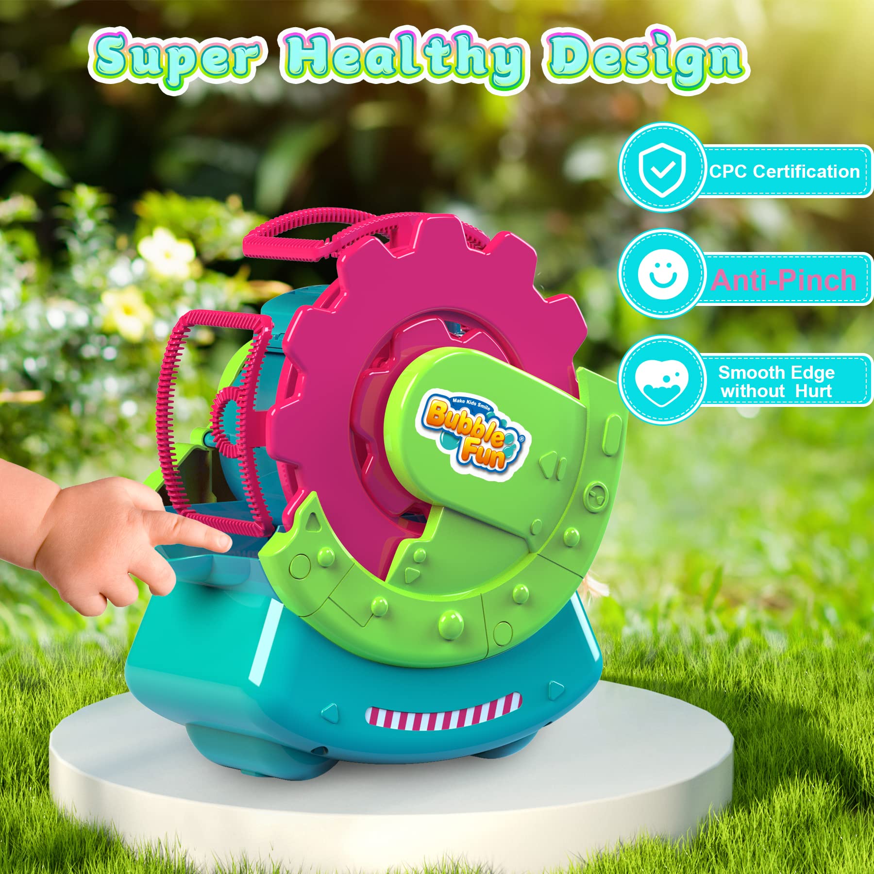 Bubble Machine, Automatic Bubble Blower& Bubble in Bubble, 5000+ Bubbles Per Minute, Electric ...