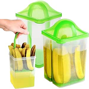 Amazon.com: Youngever 2 Pack Pickle Container with Strainer, Plastic ...